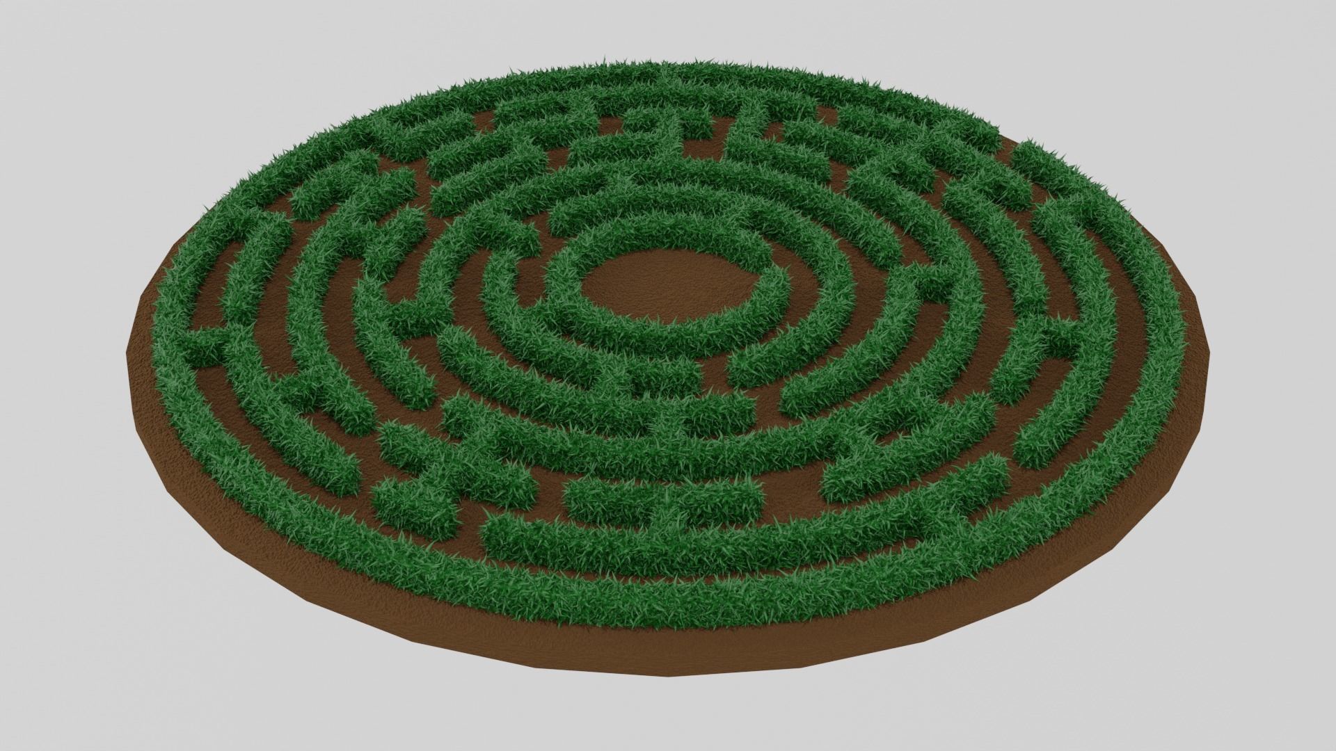 Circular Maze With Grass 3D model 3D printable | CGTrader