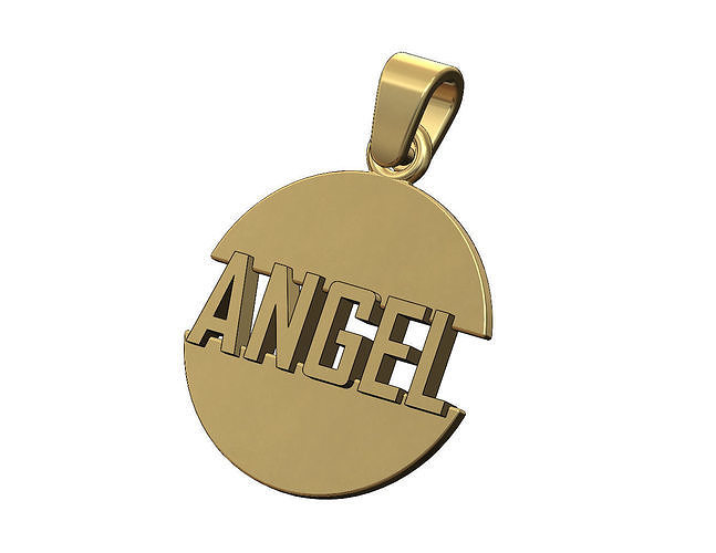 Angel split round pendant with bail 3D model 3D printable | CGTrader