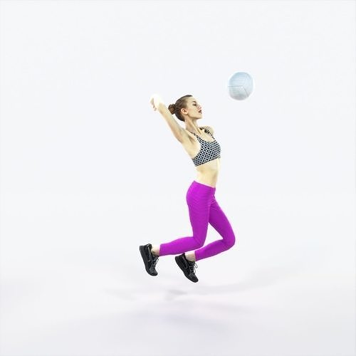 3D model Beauty 17I Jumping Smashing Jumping Sports Woman VR / AR / low ...