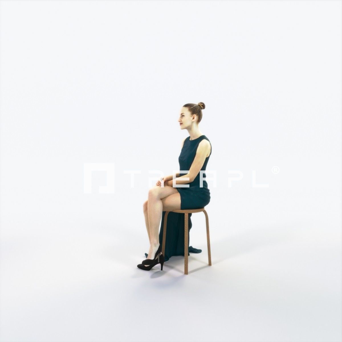 3D model Beauty 18H Observing Sitting Event Elegant Woman VR / AR / low ...