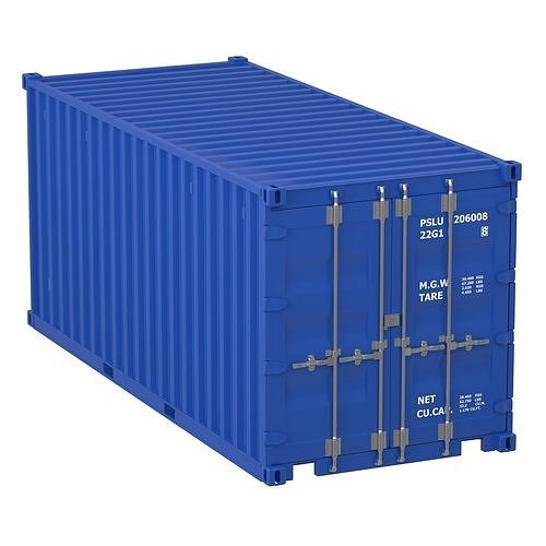 20 ft Container blue 3D model | CGTrader