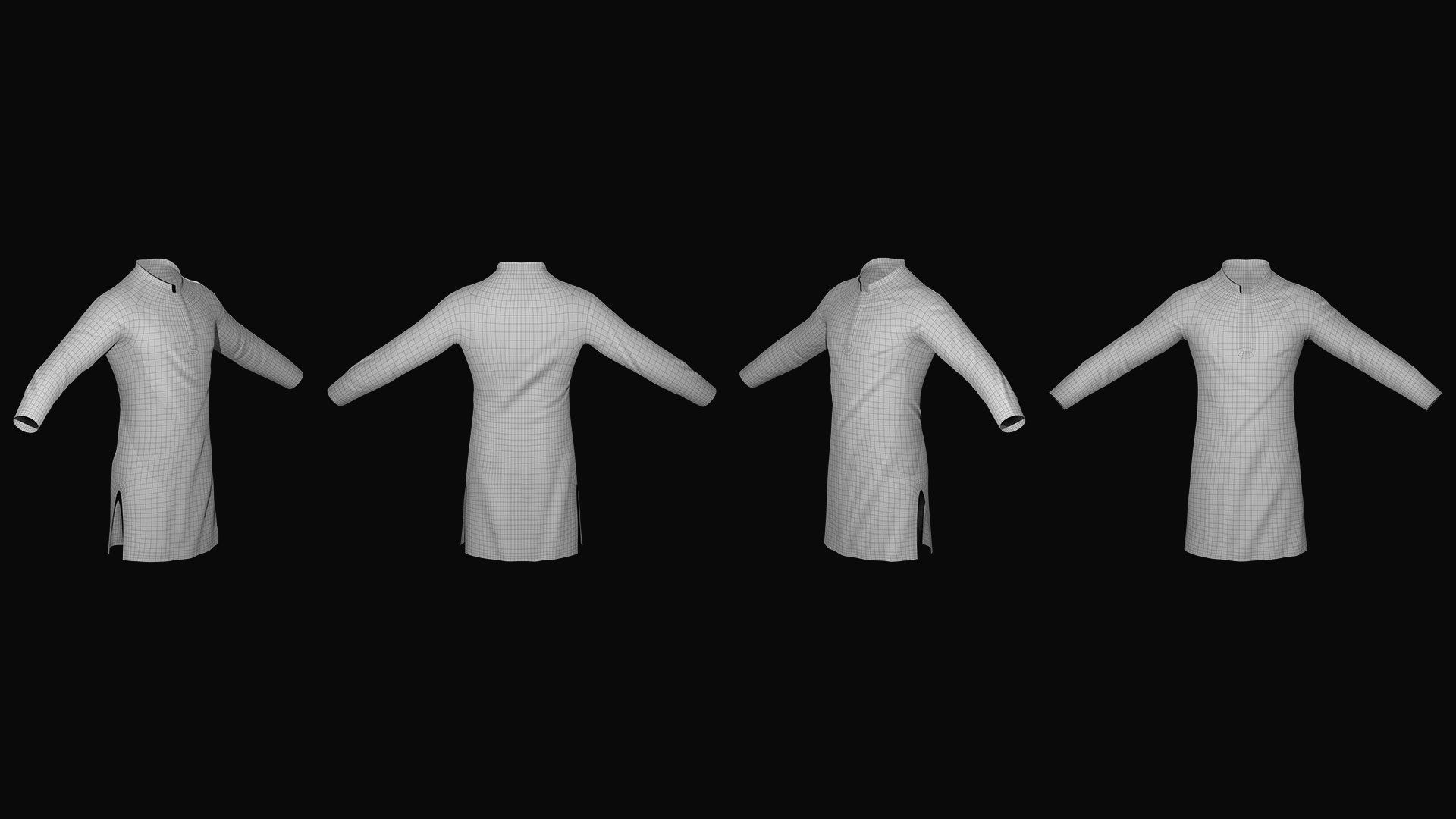 Punjabi A Traditional Cloth for Men 3D model rigged | CGTrader