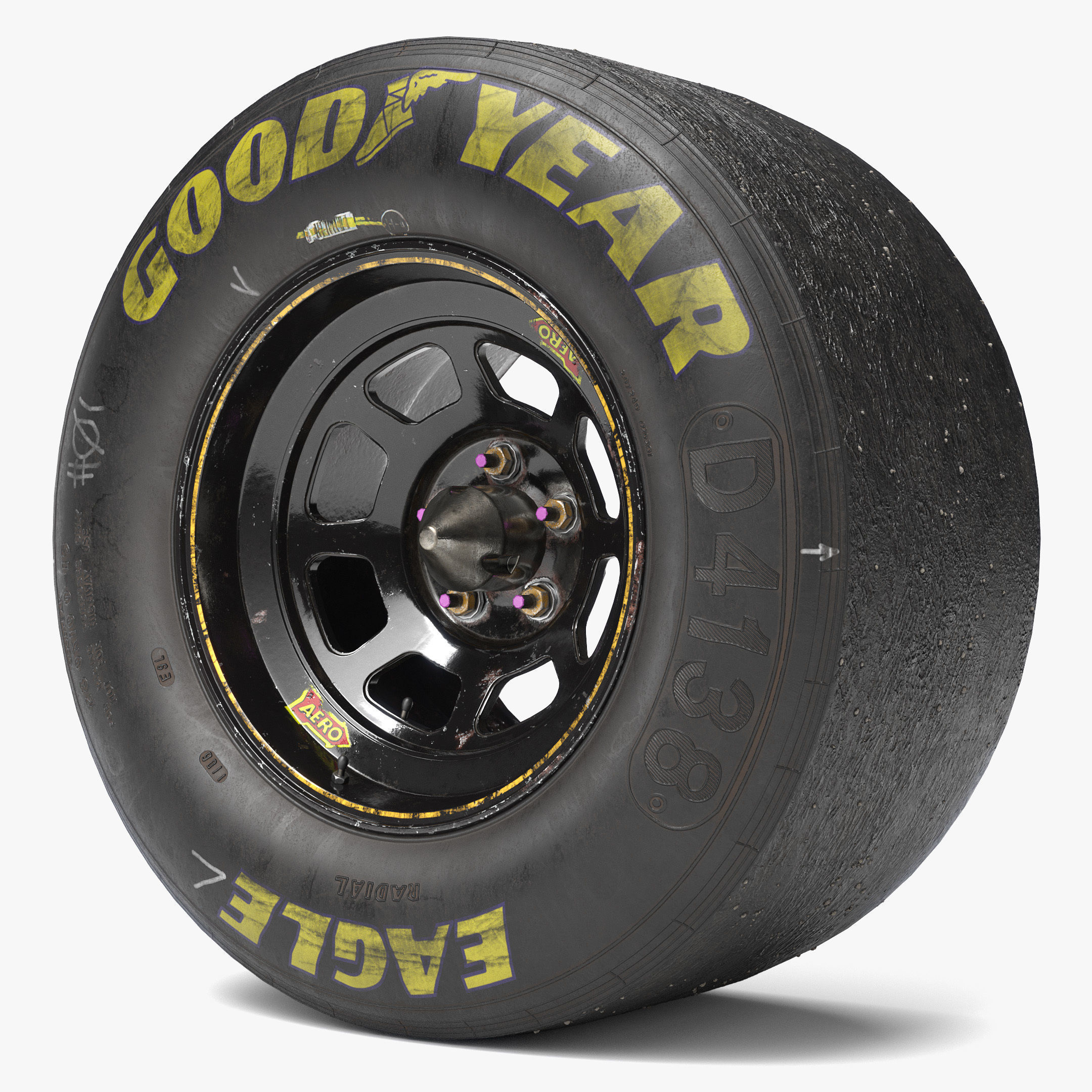 3D model NASCAR Wheel Worn Low Poly VR / AR / low-poly | CGTrader