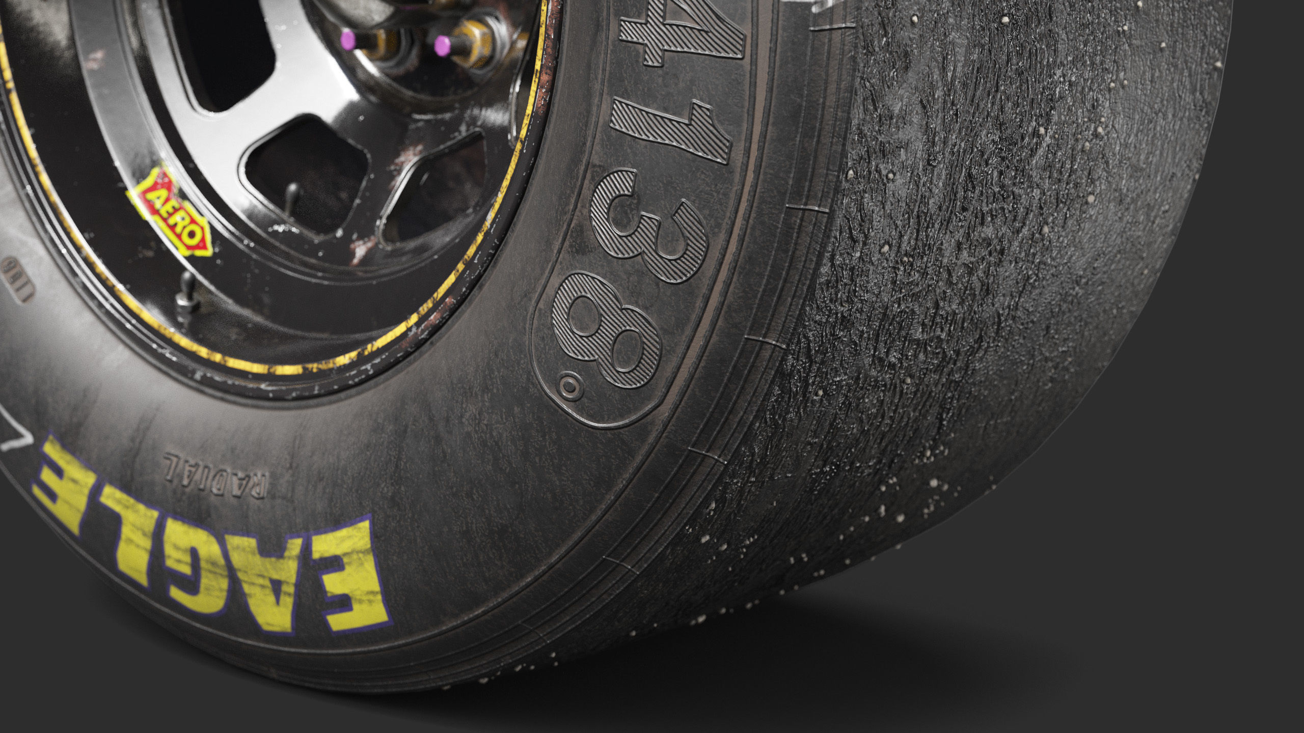 3D model NASCAR Wheel Worn Low Poly VR / AR / low-poly | CGTrader