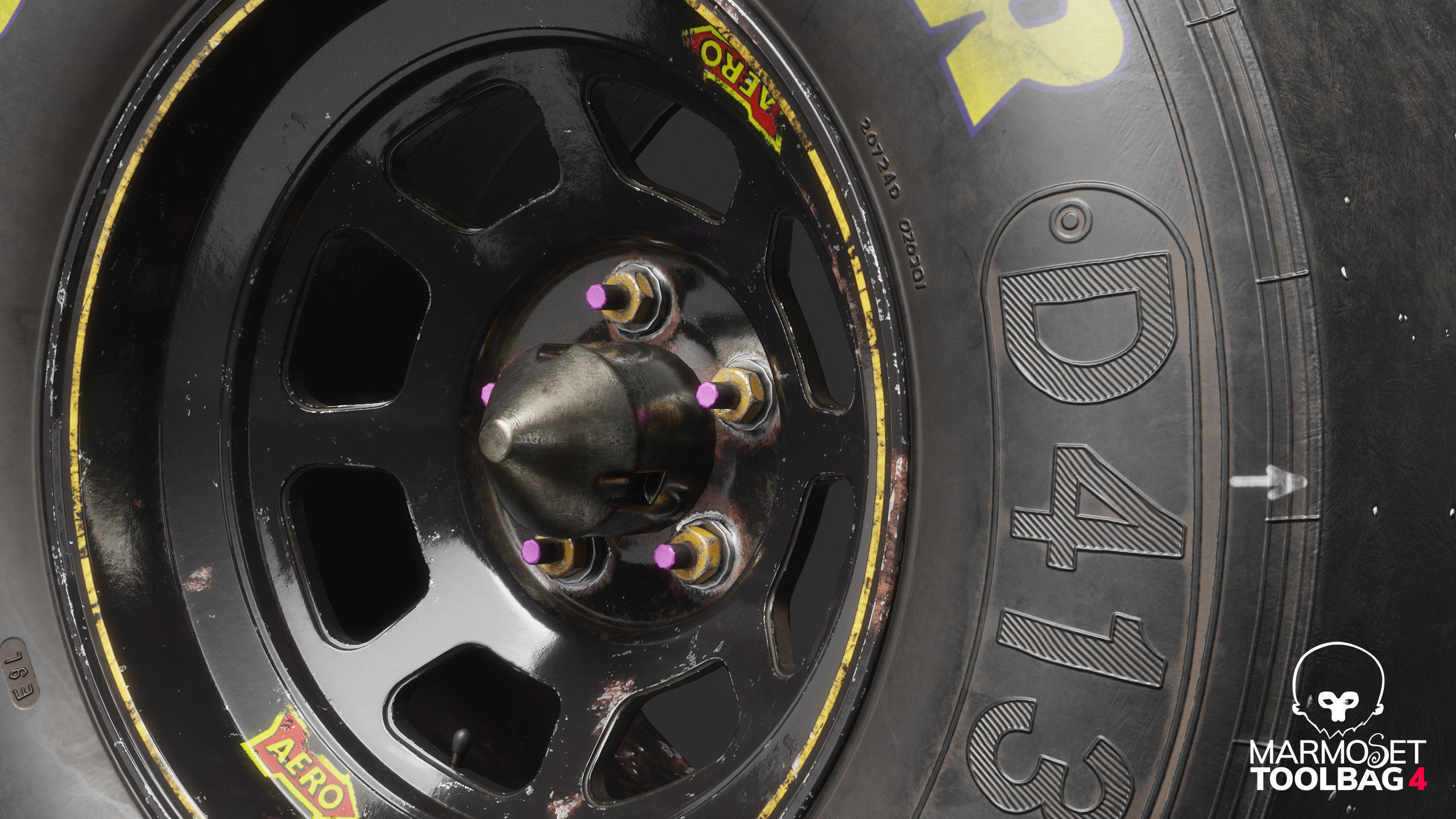 3D model NASCAR Wheel Worn Low Poly VR / AR / low-poly | CGTrader