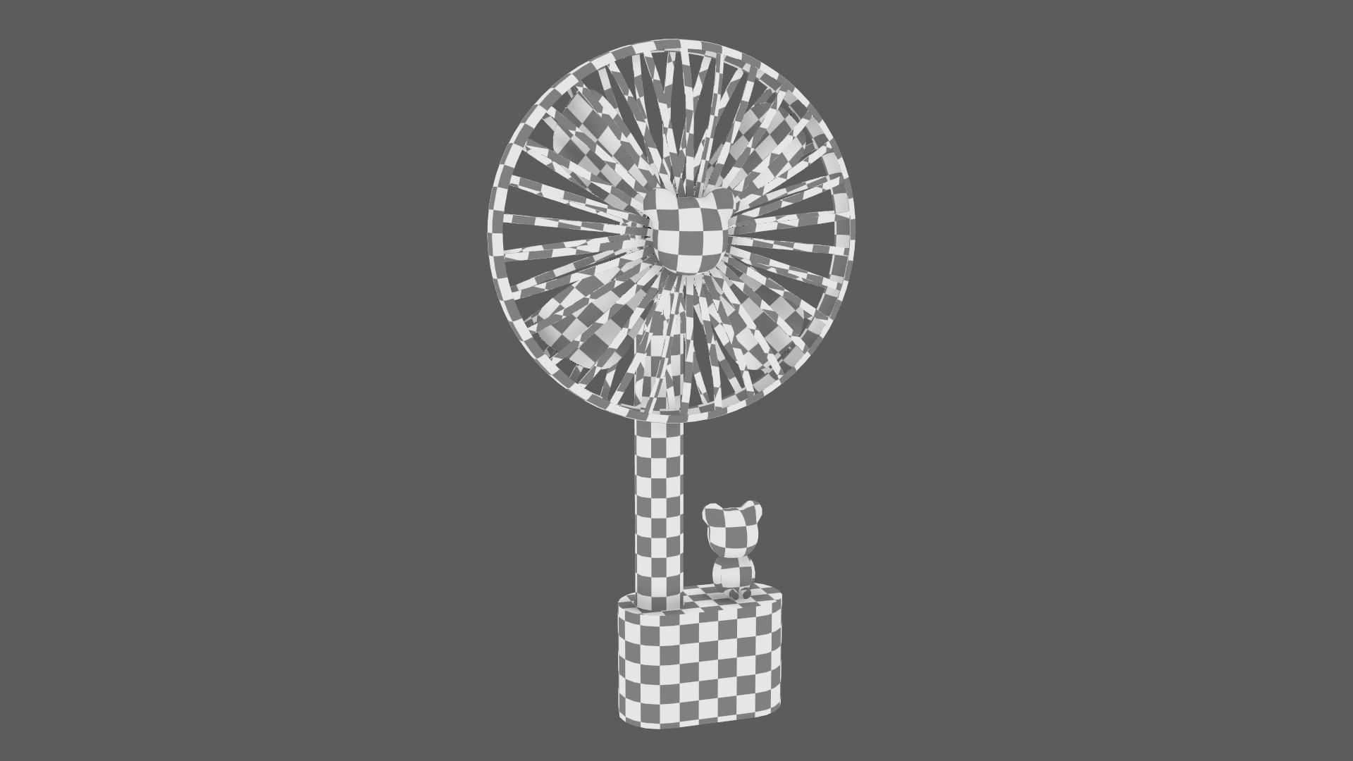 Electric Fan Child Toy Fan Bear Fan White 3D model | CGTrader