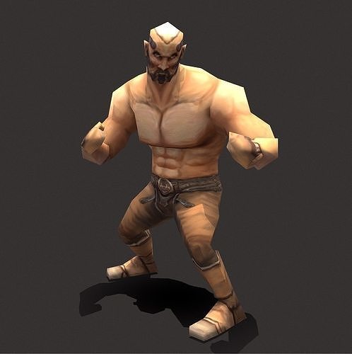 3D model Super lowpoly hand painted Fantasy Warrior VR / AR / low-poly ...