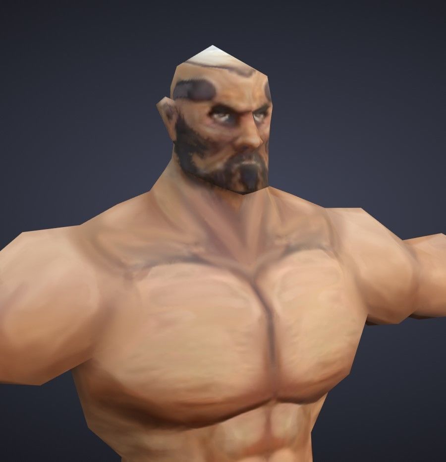 3D model Super lowpoly hand painted Fantasy Warrior VR / AR / low-poly ...