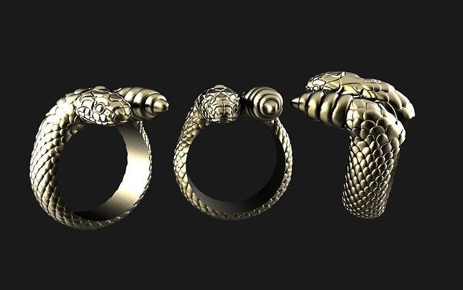Snake ring 3D model 3D printable | CGTrader
