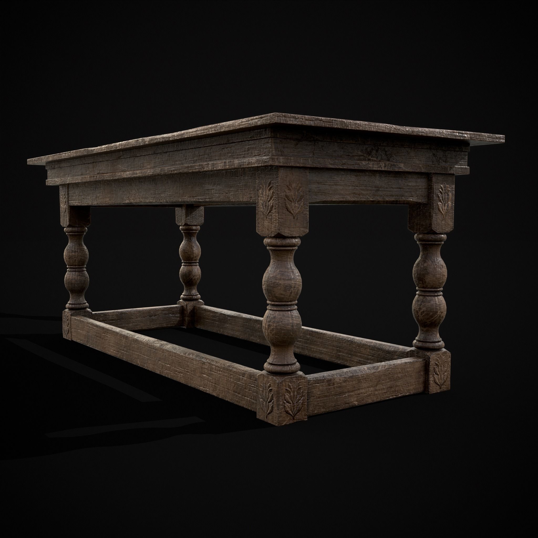 3D model Renaissance Elegant Long Table VR / AR / low-poly | CGTrader