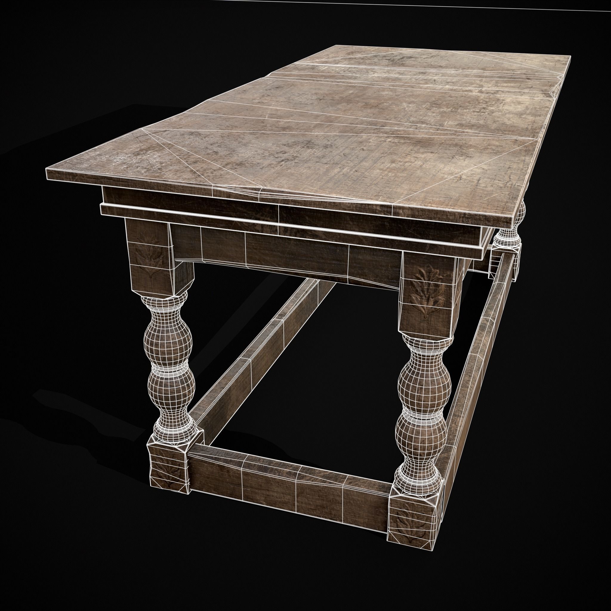 3D model Renaissance Elegant Long Table VR / AR / low-poly | CGTrader
