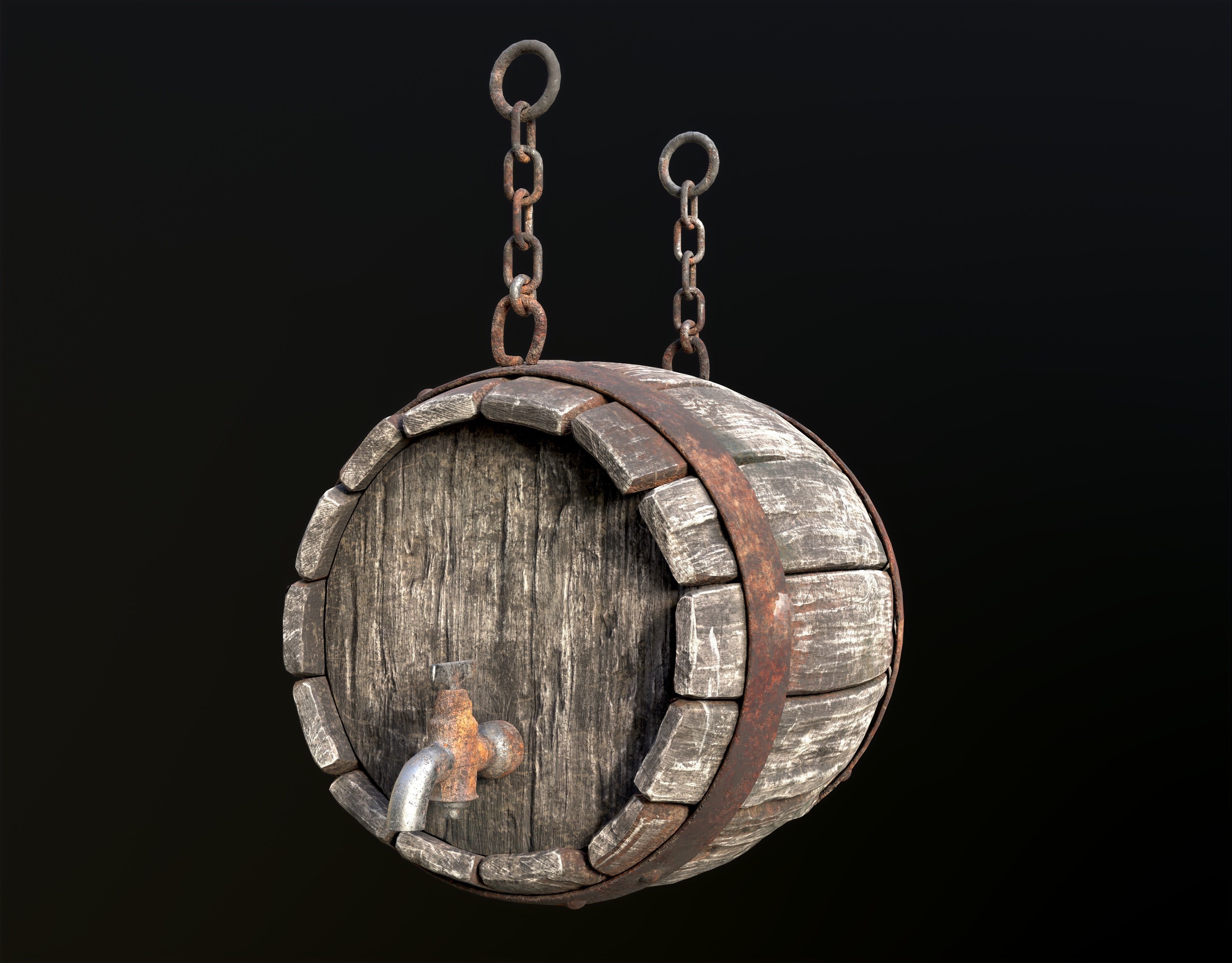 3D model Vintage Beer Barrel Sign VR / AR / low-poly | CGTrader