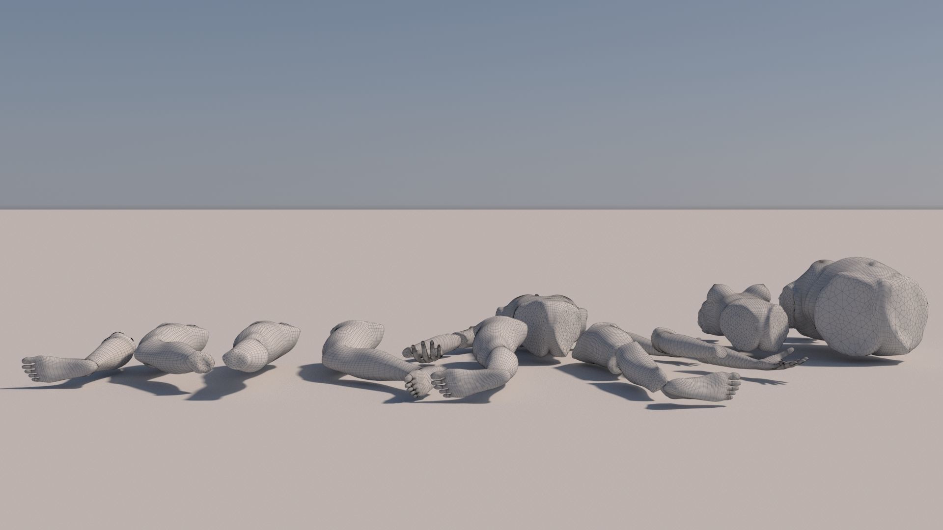 Body parts with textures 3D model | CGTrader