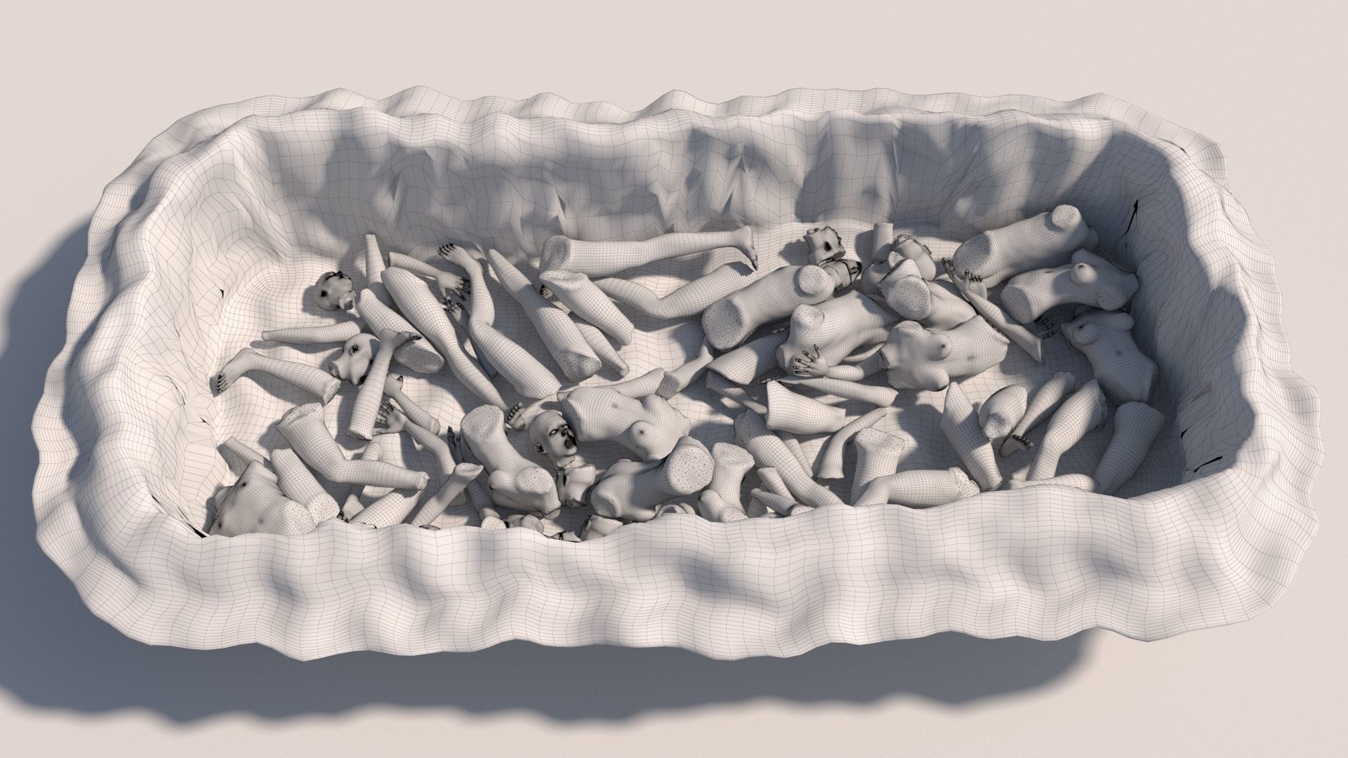 Big Common pit human body parts 3D model | CGTrader