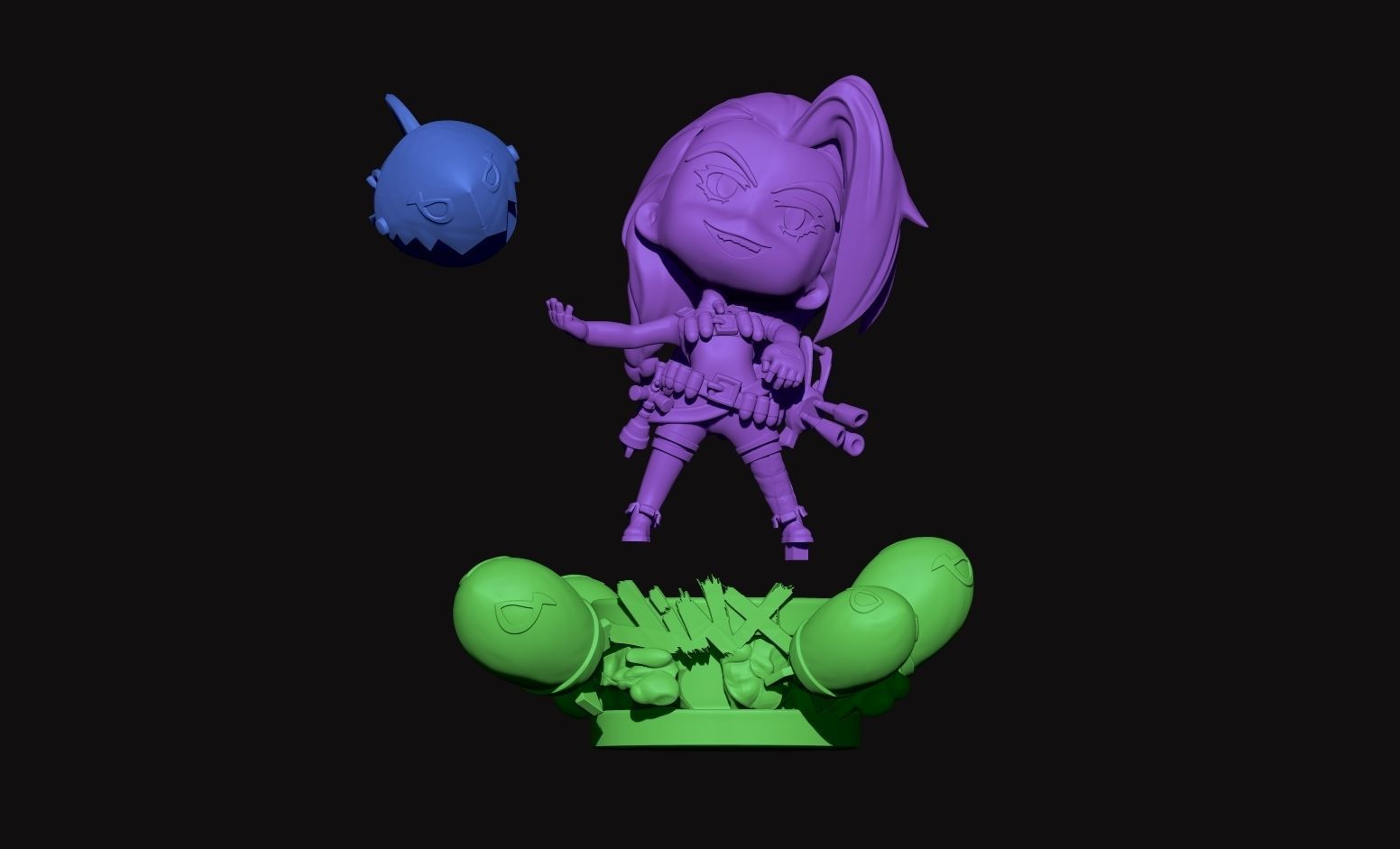 Chibi Jinx League of legends tft 3D model 3D printable | CGTrader