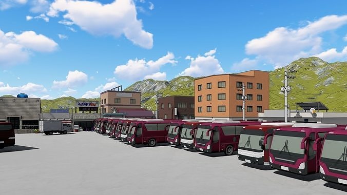 Bus Terminal 3D model | CGTrader