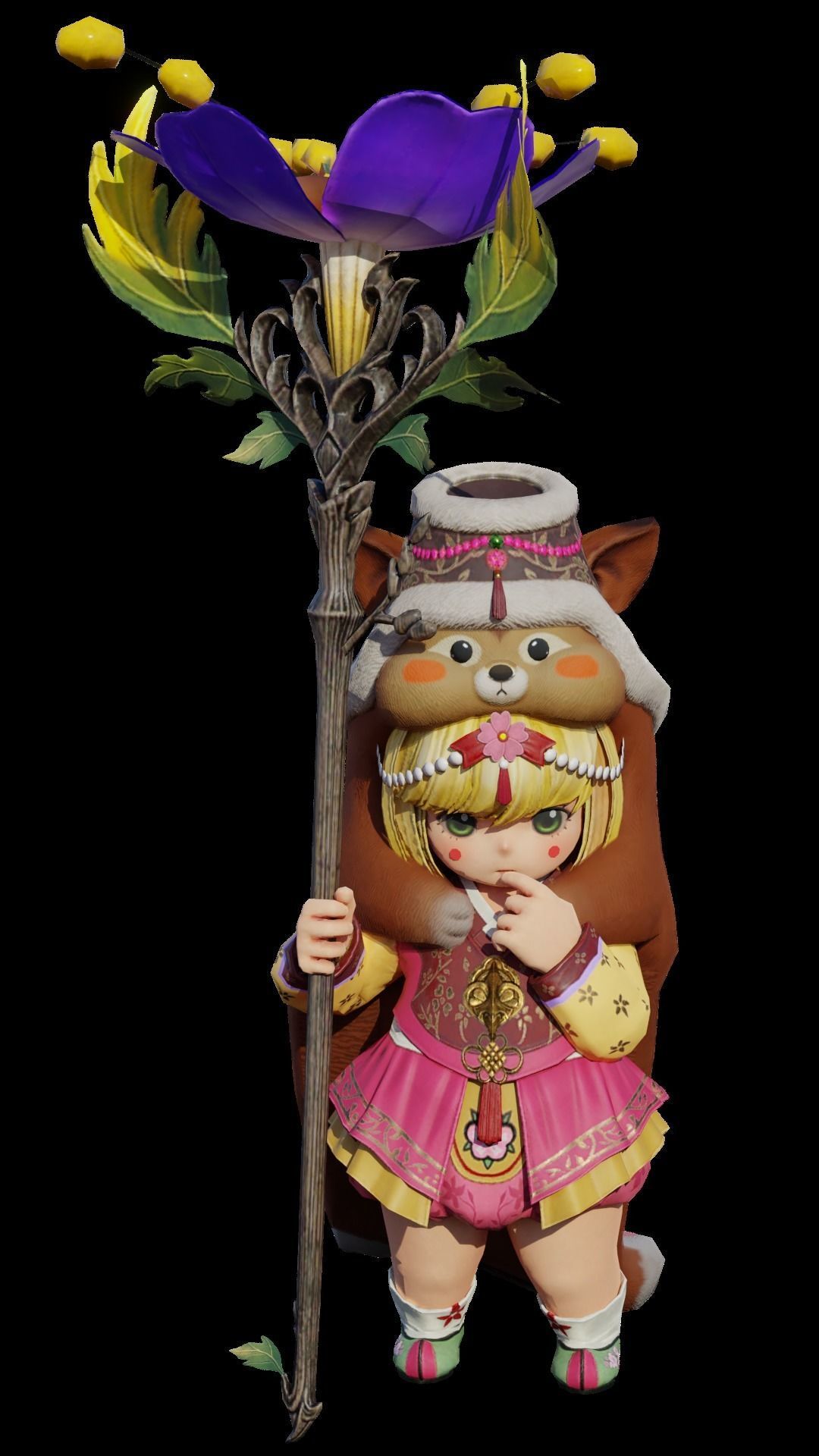 3d cartoon anime character Sefira 3D model rigged | CGTrader