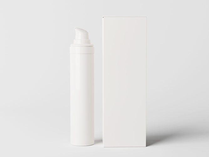 3D model Tall Airless Pump Bottle and Box VR / AR / low-poly | CGTrader