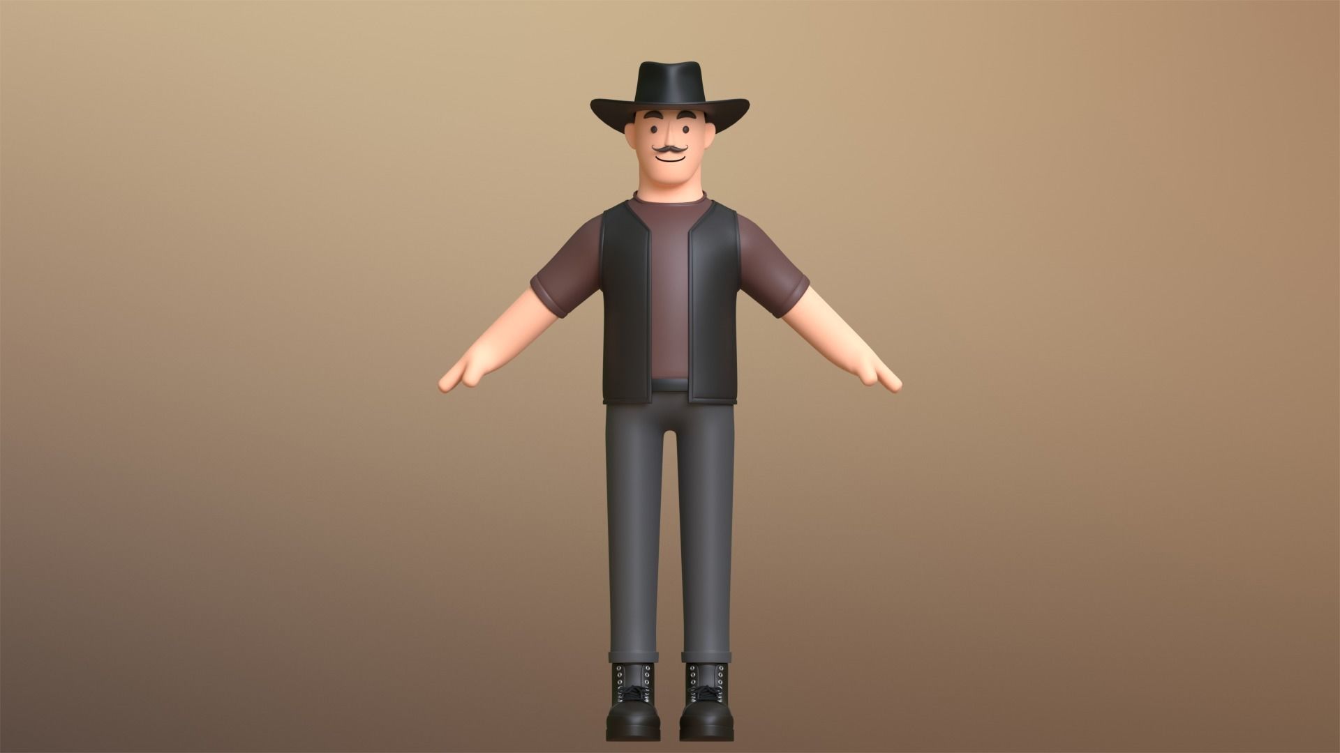 Minimal People Man Character 1001 3D model rigged | CGTrader