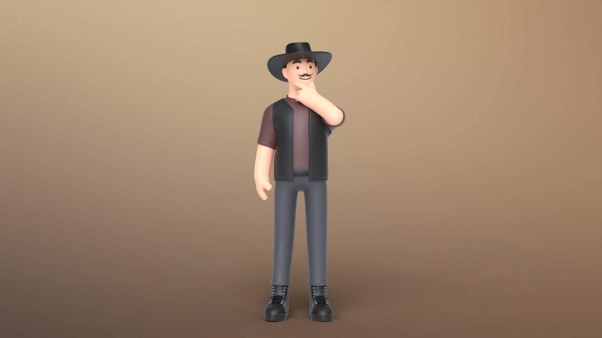 Minimal People Man Character 1001 3D model rigged | CGTrader