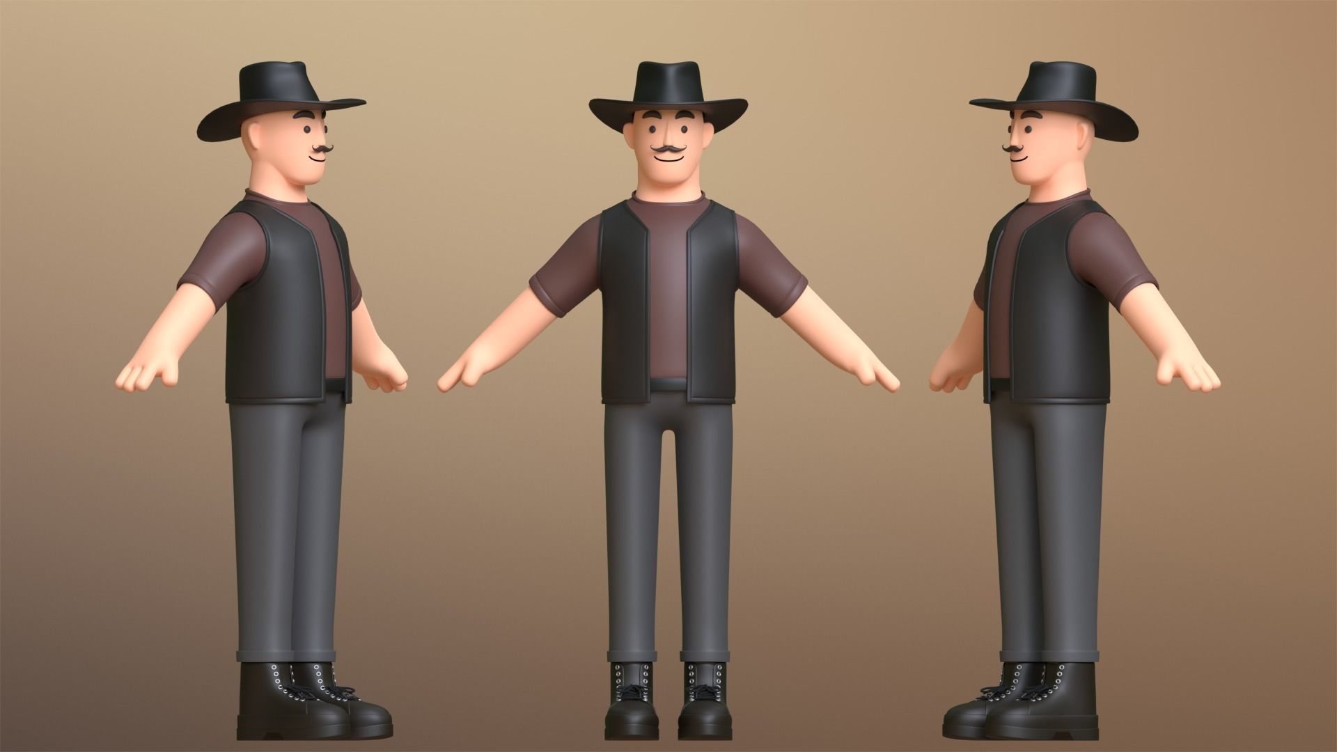 Minimal People Man Character 1001 3D model rigged | CGTrader