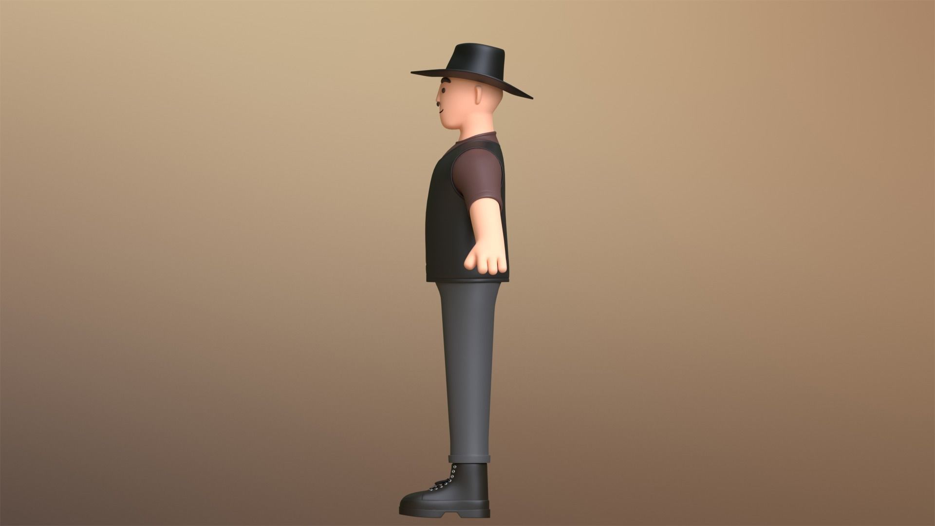 Minimal People Man Character 1001 3D model rigged | CGTrader