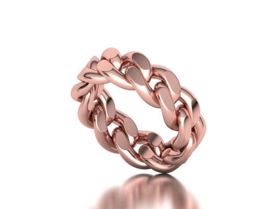Heavy Cuban Chain Rings 3mm thick 5us 6us 7us 8us sizes 3D model 3D ...