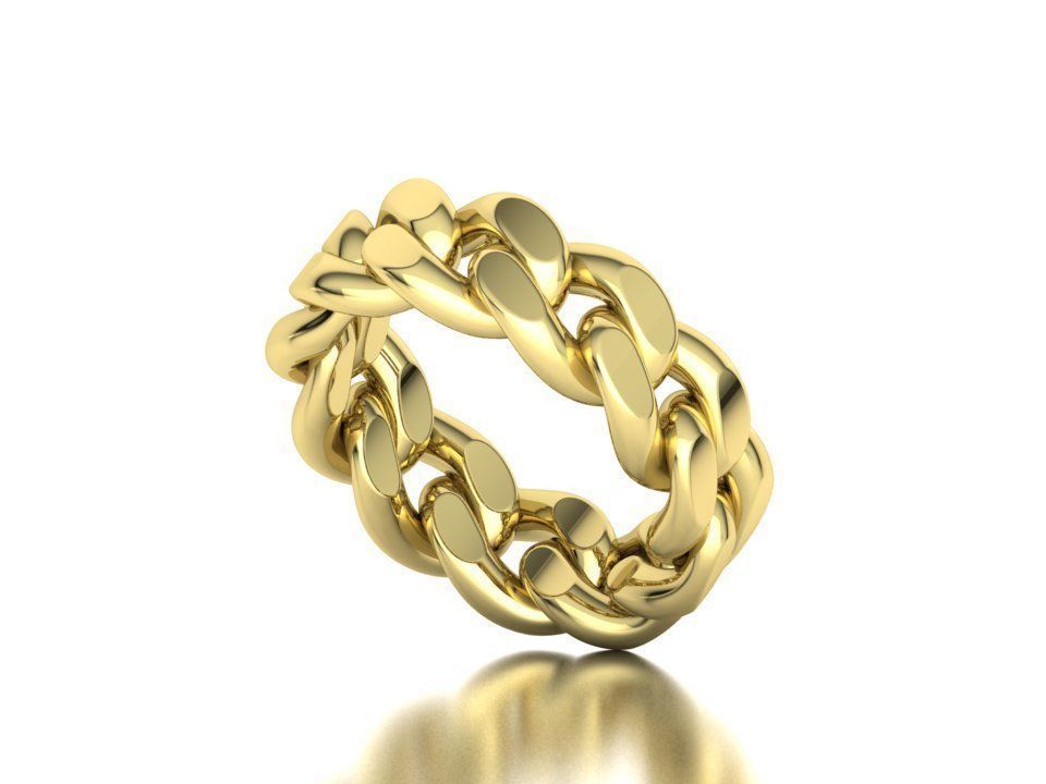 Heavy Cuban Chain Rings 3mm thick 5us 6us 7us 8us sizes 3D model 3D ...