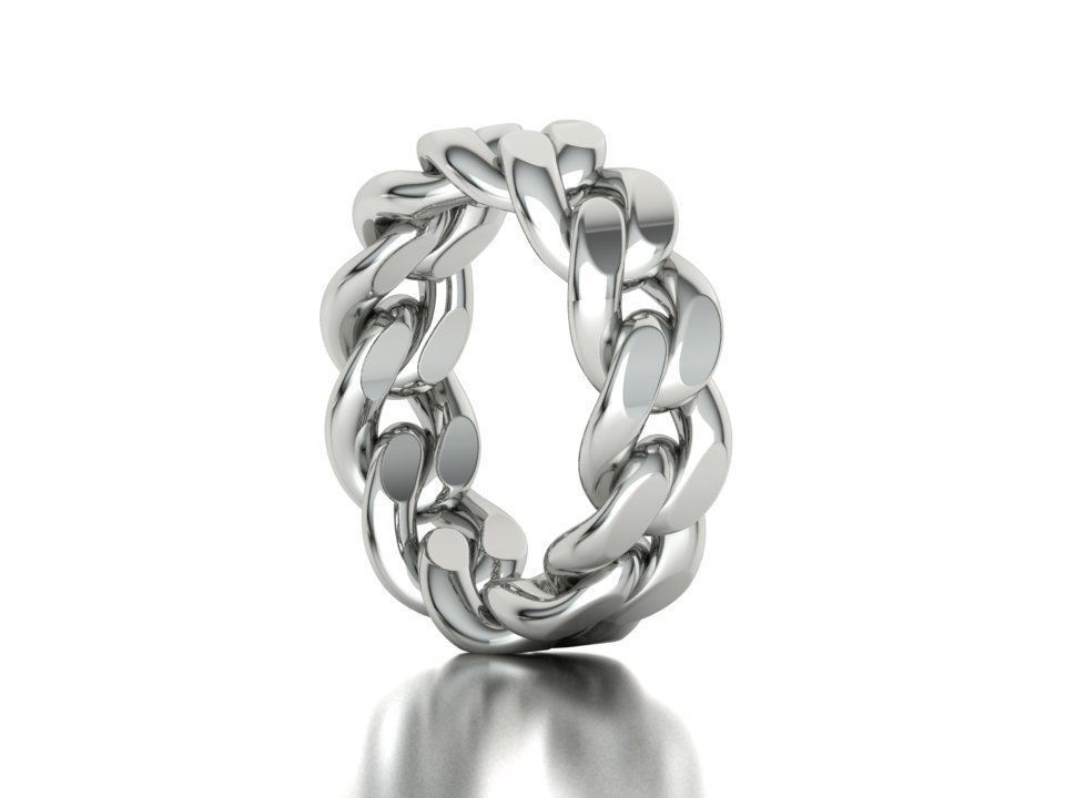 Heavy Cuban Chain Rings 3mm thick 5us 6us 7us 8us sizes 3D model 3D ...