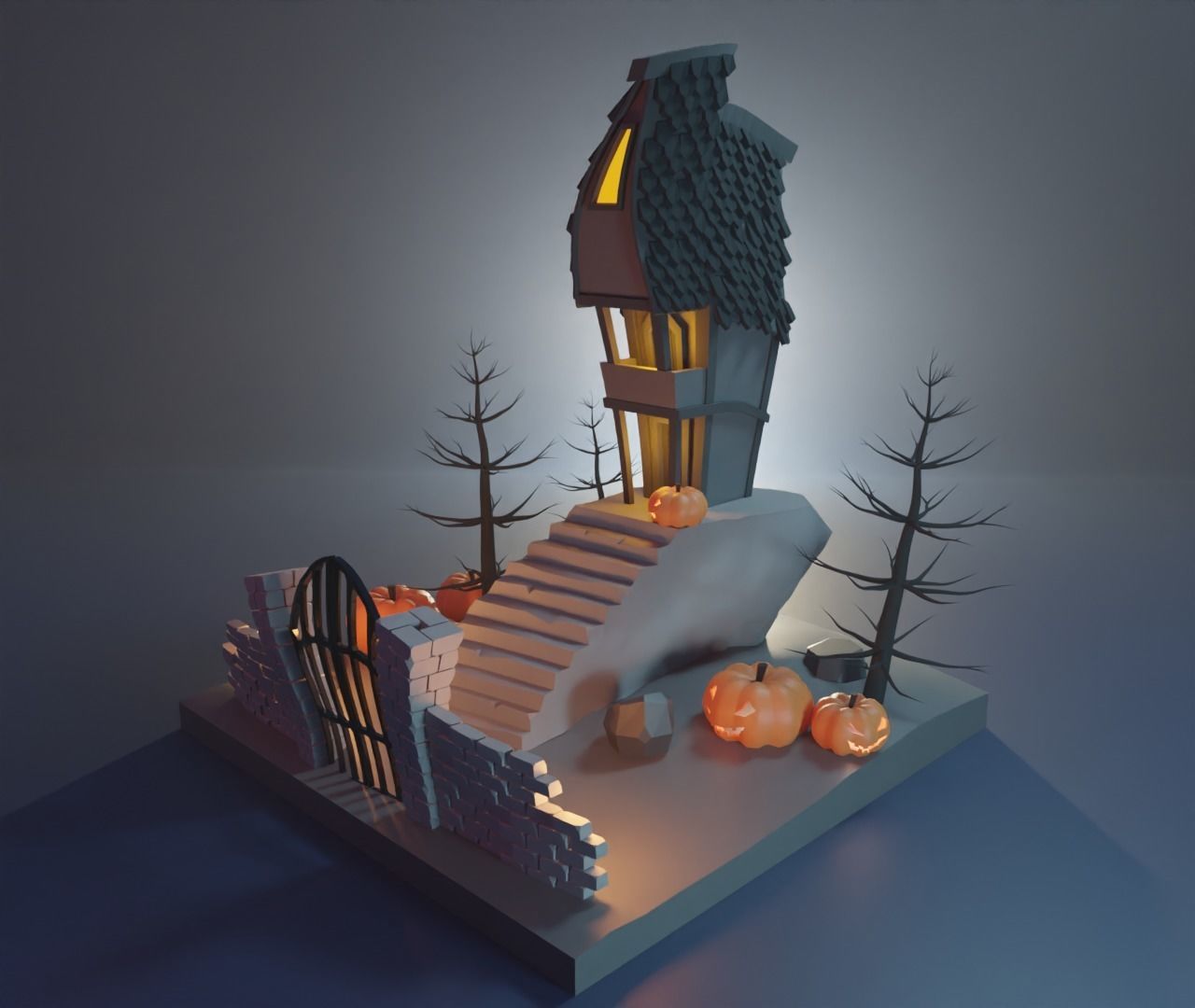 3D model Spooky Halloween House VR / AR / low-poly | CGTrader