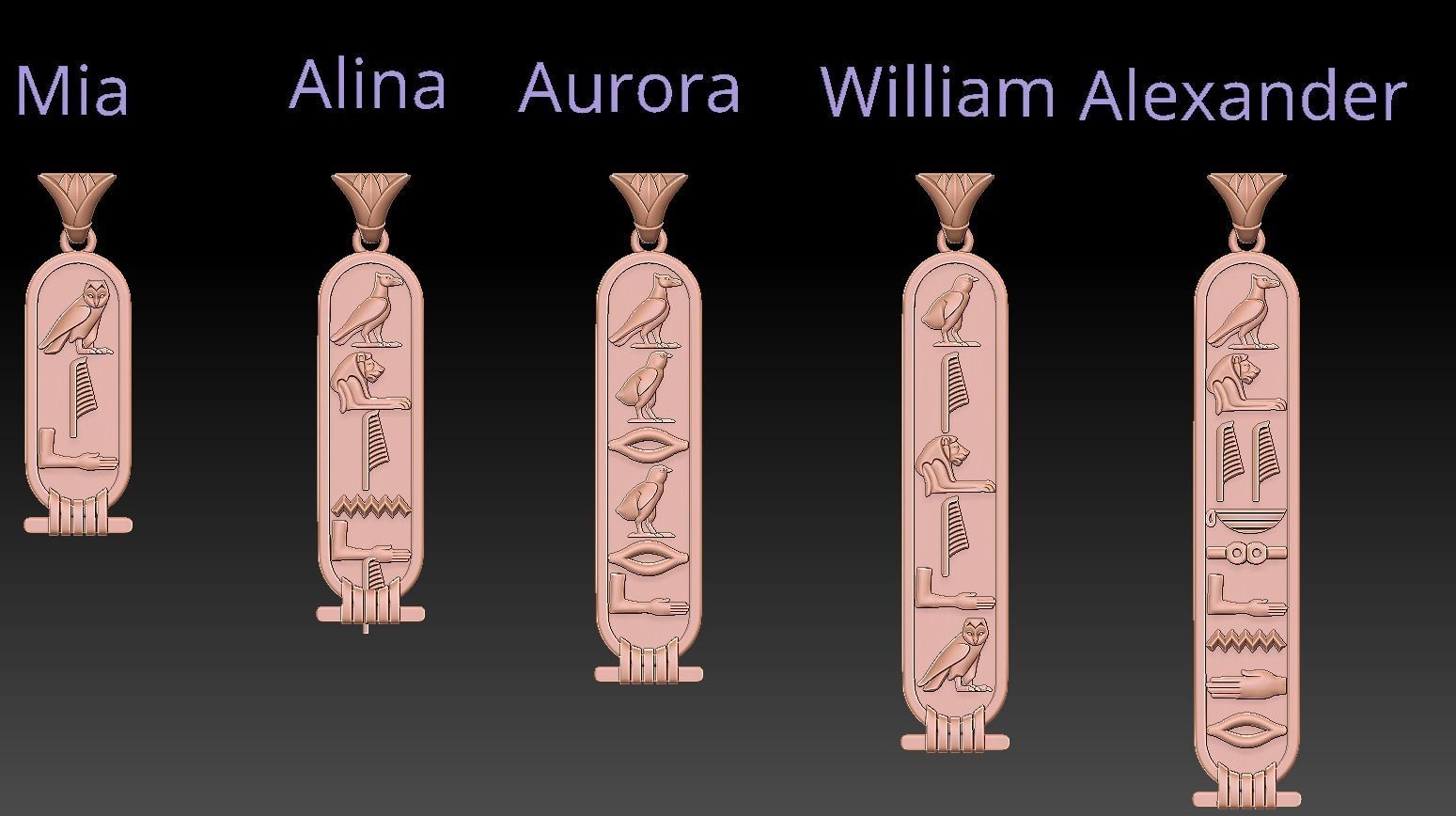 Ancient Egyptian hieroglyph Cartouche builder 3D model 3D printable ...