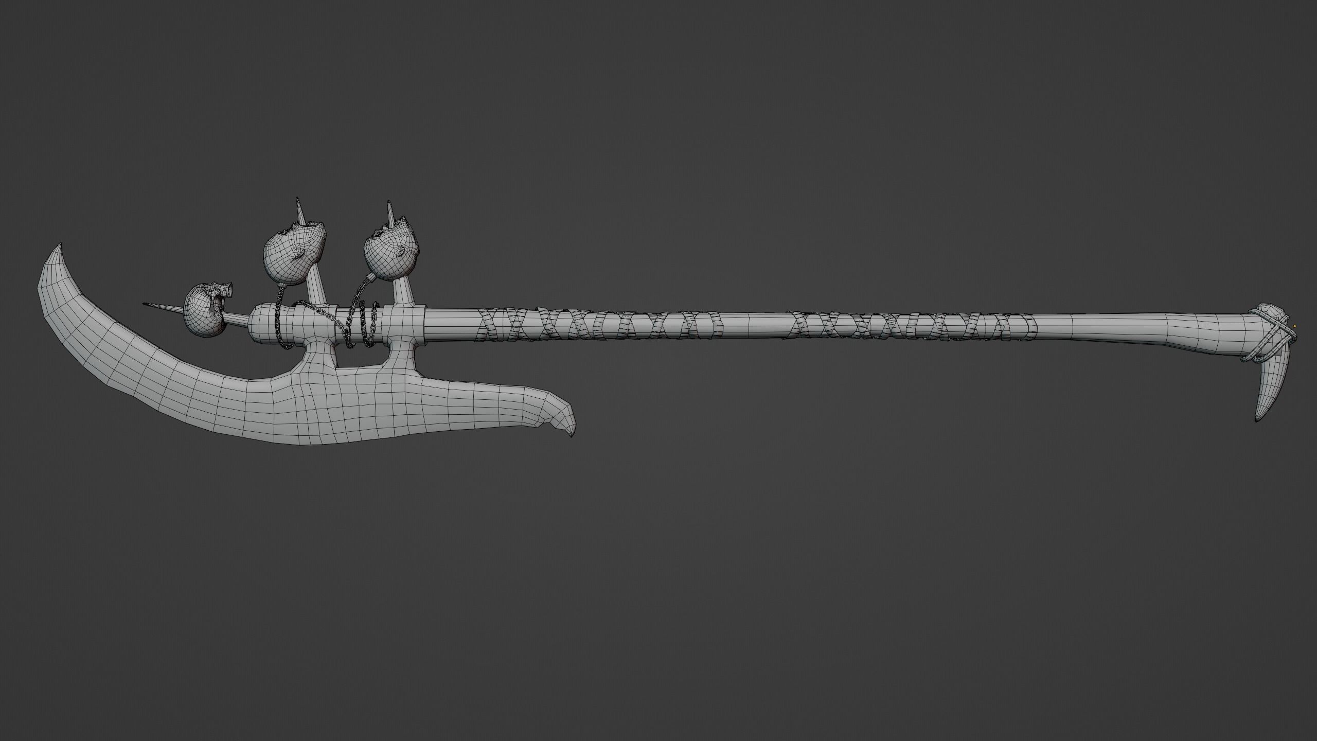 3D model Dark fantasy large halberd VR / AR / low-poly | CGTrader