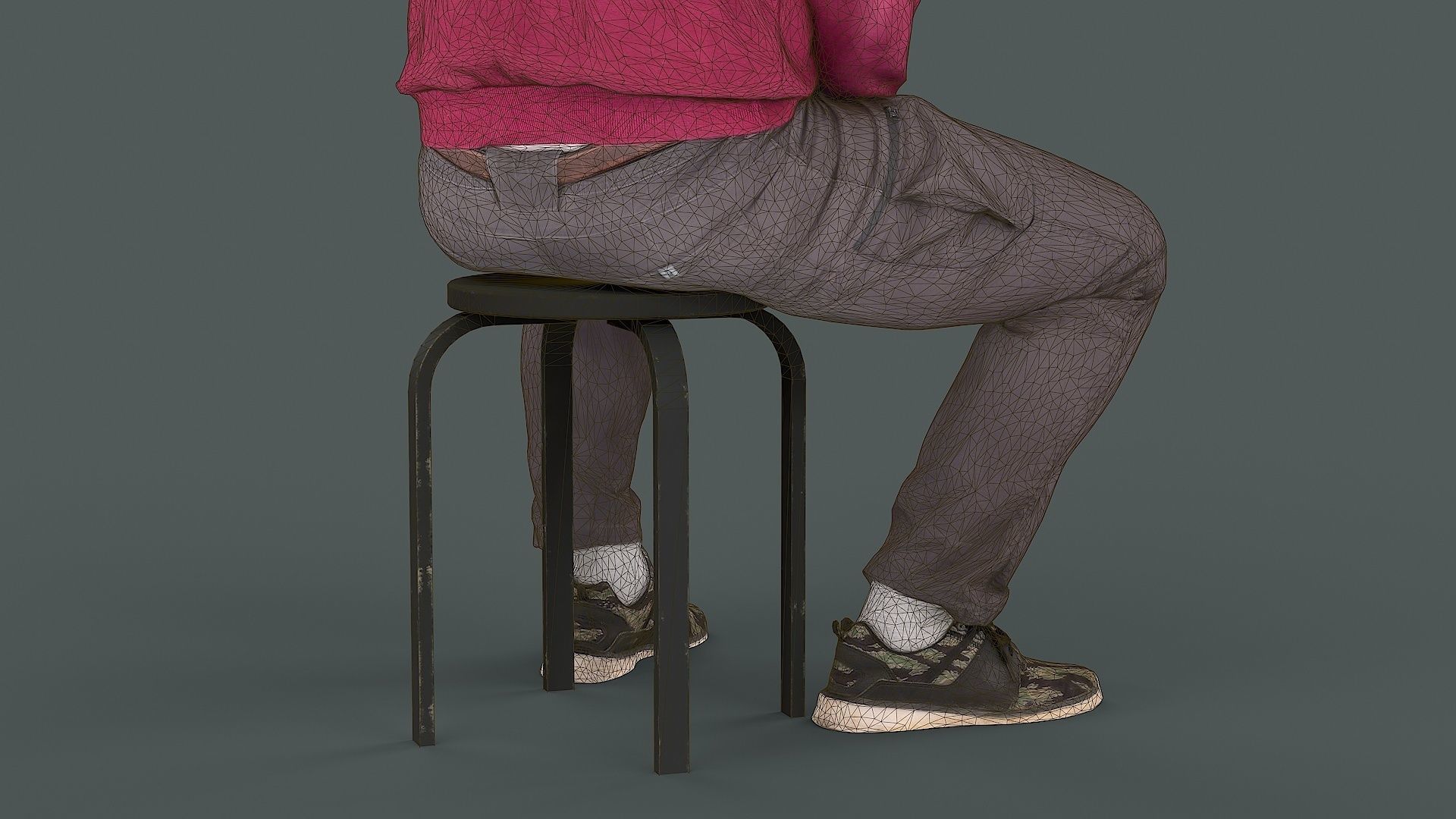 Easy Dialogue Seated Guy in Burgundy Sweatshirt 3D model | CGTrader