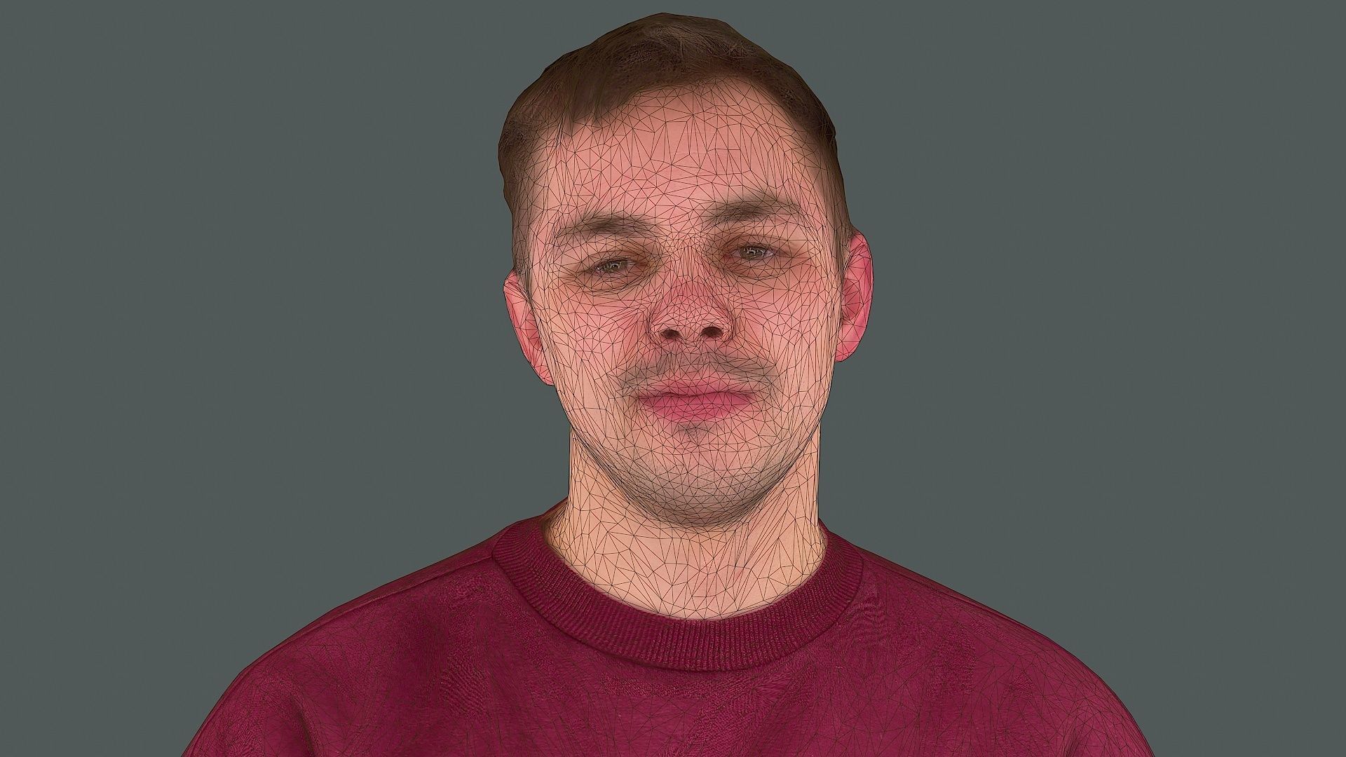 Easy Dialogue Seated Guy in Burgundy Sweatshirt 3D model | CGTrader