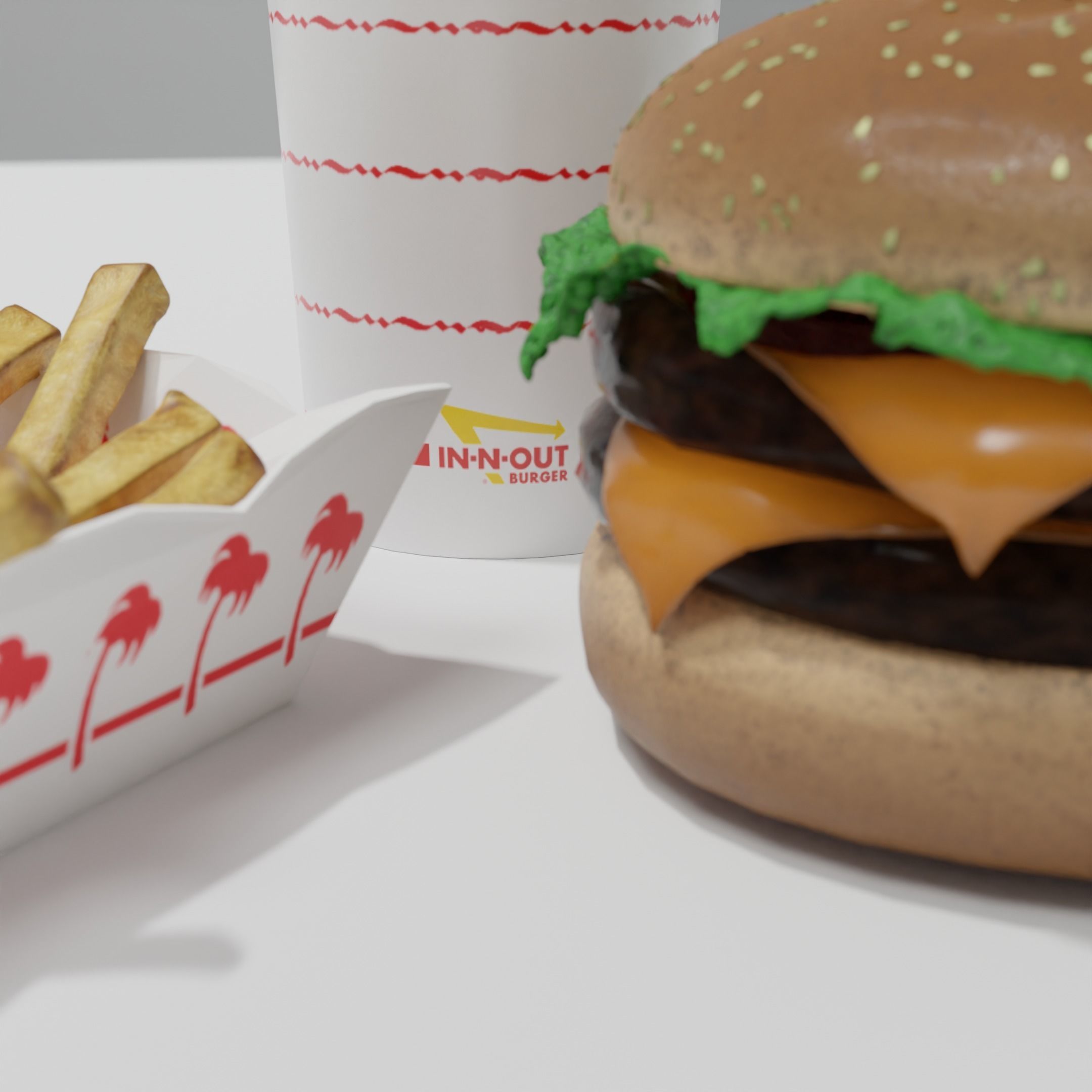 In-n-Out burger and fries 3D model | CGTrader