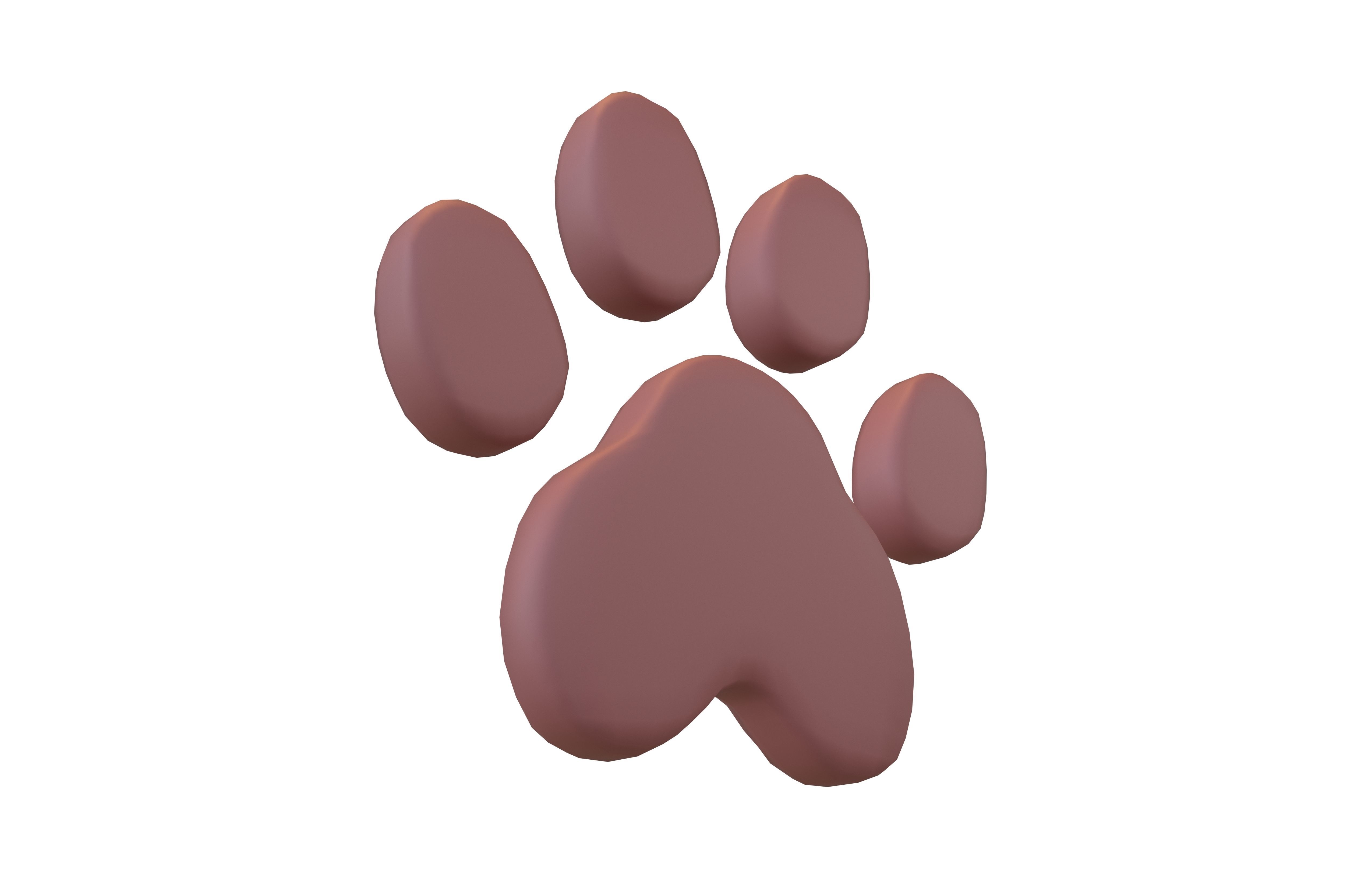 3D model Dog Paw Print v1 002 VR / AR / low-poly | CGTrader