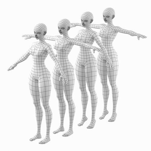 Stylized Female 02 Fine Shape Mesh 3D model | CGTrader