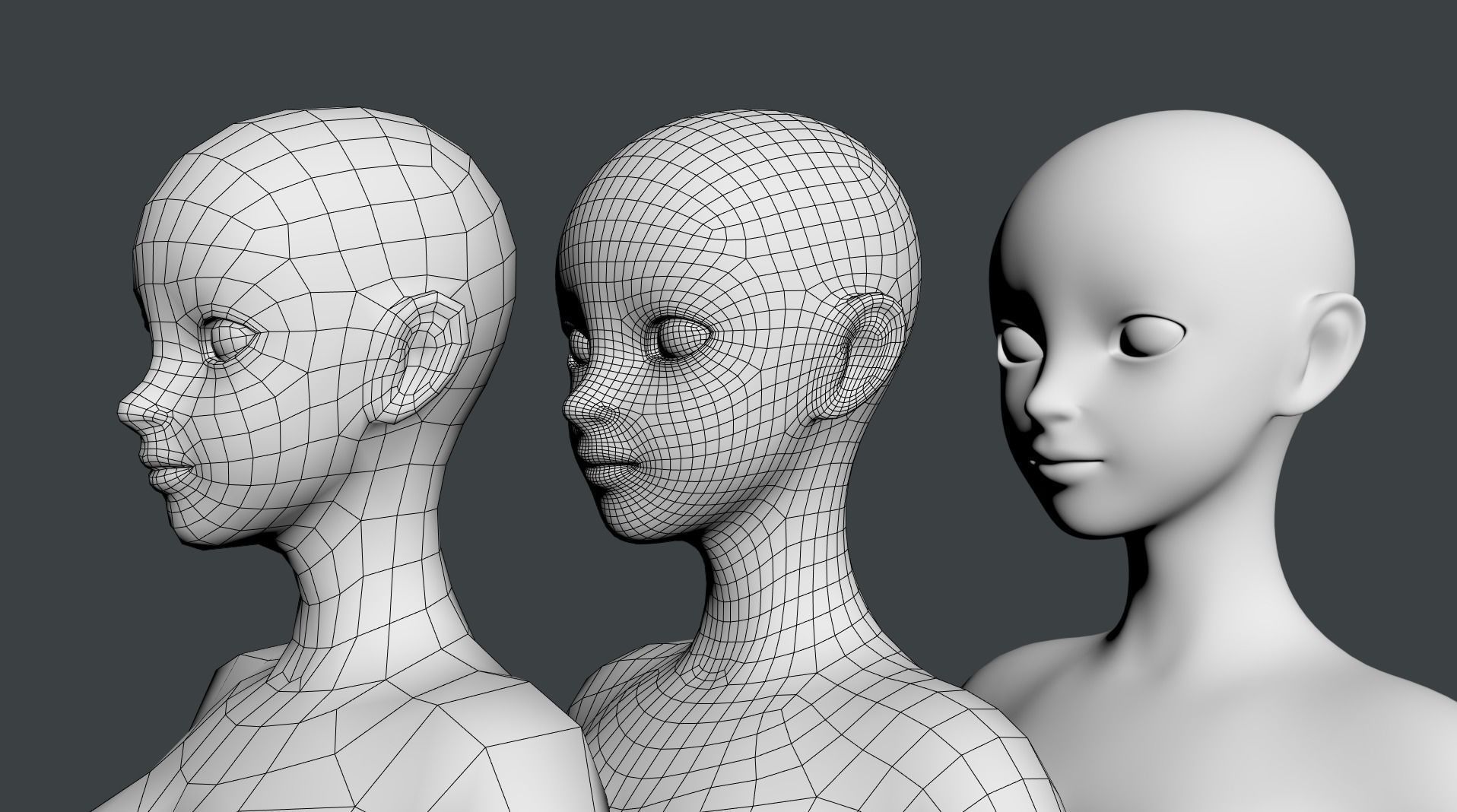 Stylized Female 02 Fine Shape Mesh 3D model | CGTrader