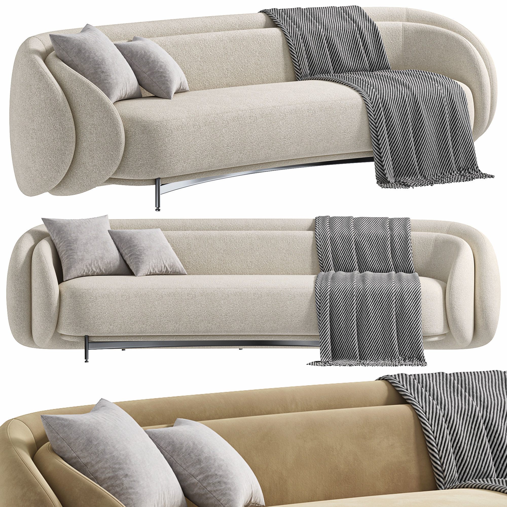 DOUBLE LAYERED BACK Sofa By Southhillhome 3D model | CGTrader