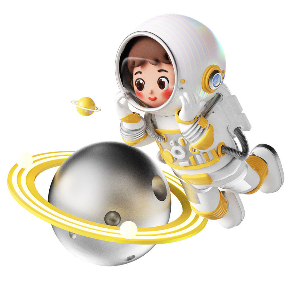 Chinese C4D model astronaut space cartoon character 3D model rigged ...