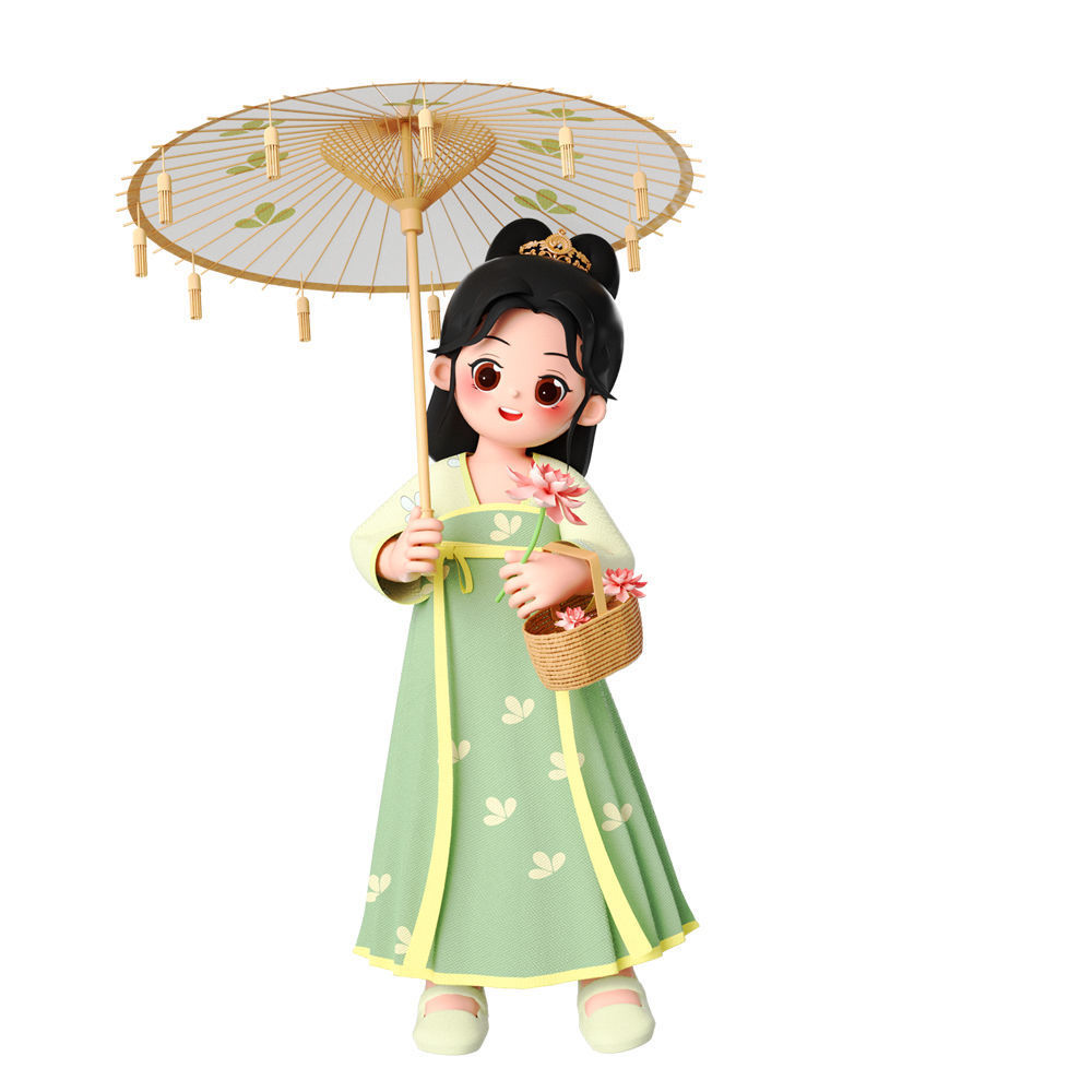 C4D model Chinese ancient style costume characters 3D model | CGTrader