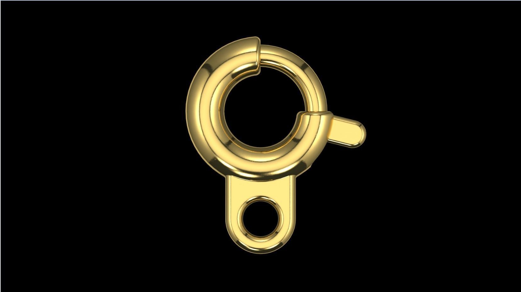 Open Flat Spring Ring Clasp free 3D model 3D printable | CGTrader