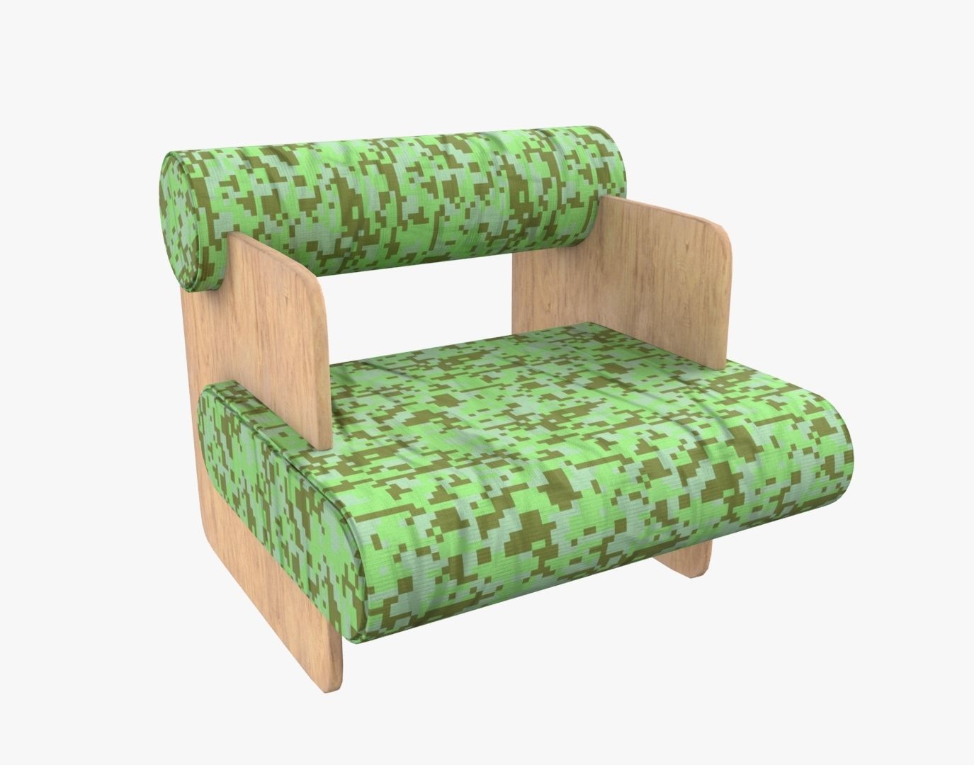 Armchair Chair Modern Minecraft Fabric 3D model | CGTrader