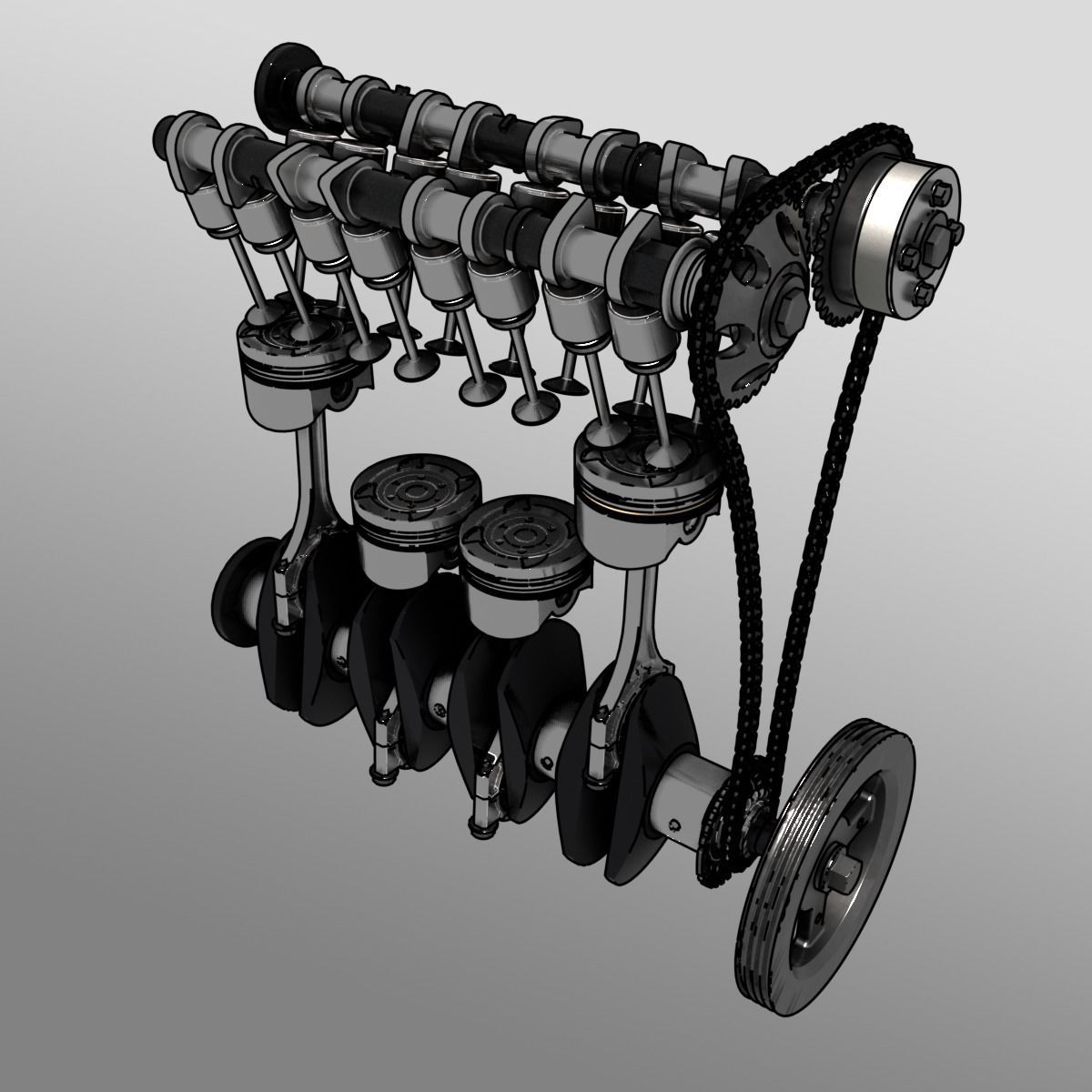 Engine Toyota 3D model animated | CGTrader