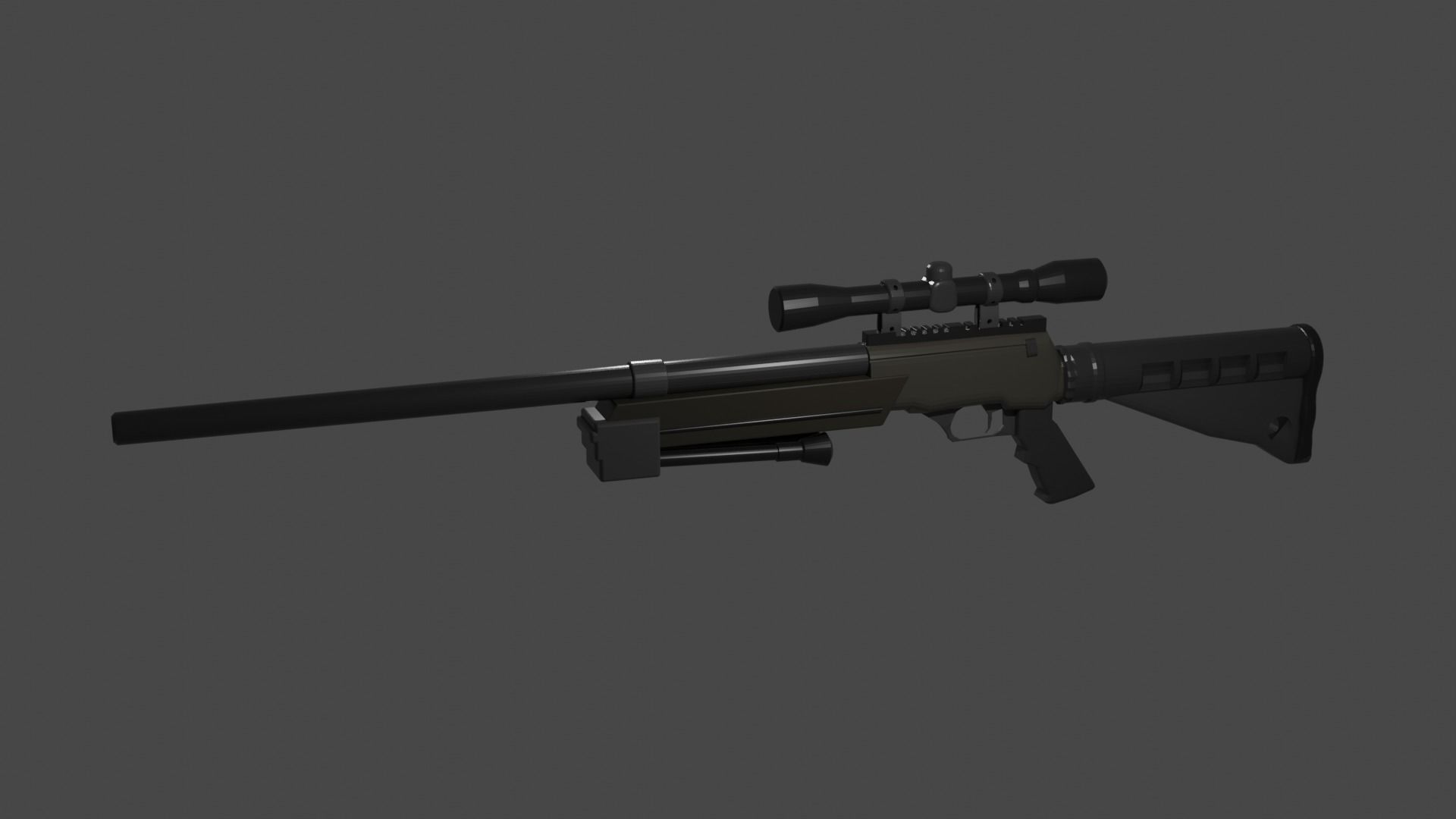 3D model 3D Sniper Low Poly - Model and Textures VR / AR / low-poly ...