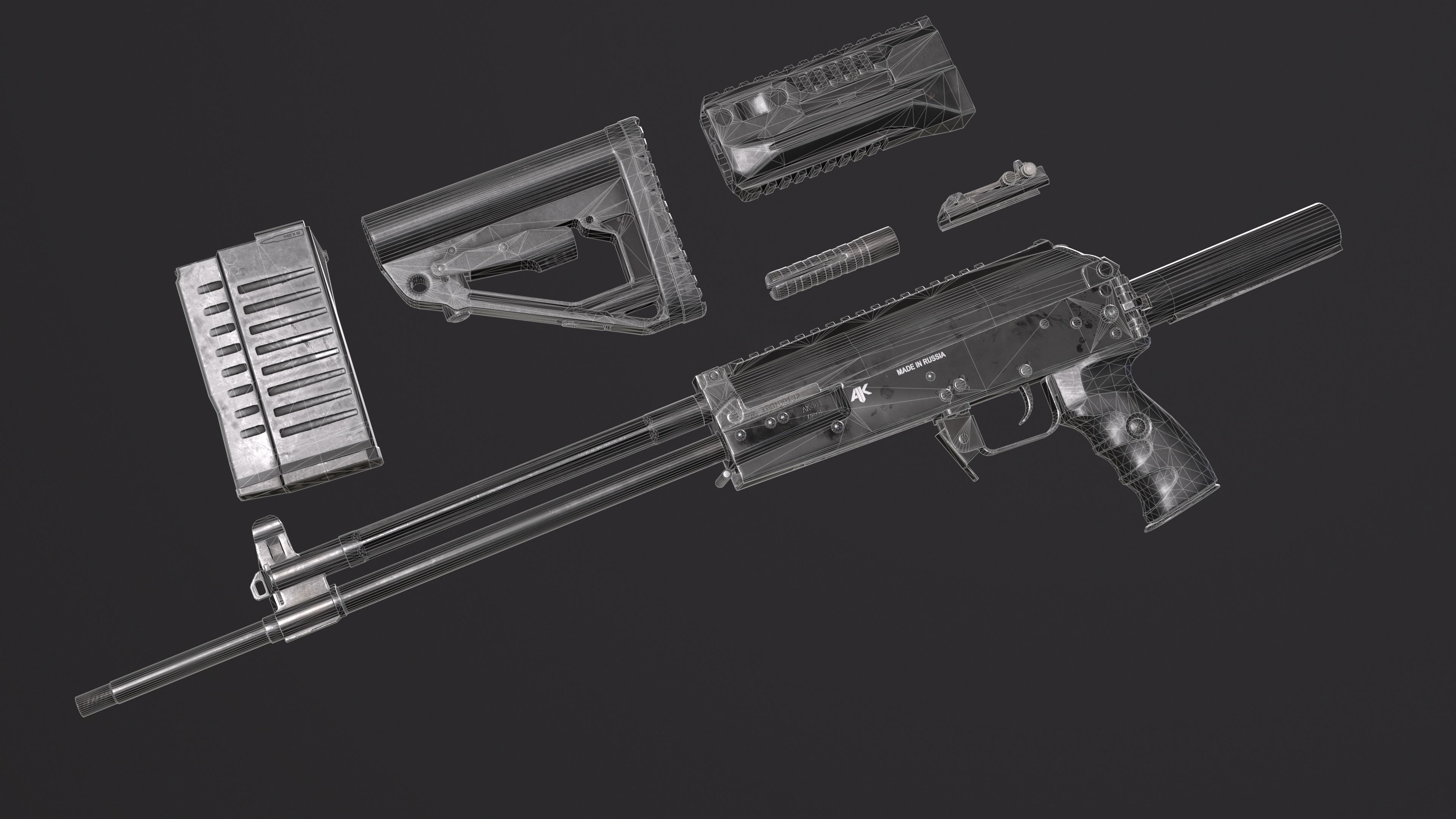 3D model AK-308 VR / AR / low-poly | CGTrader