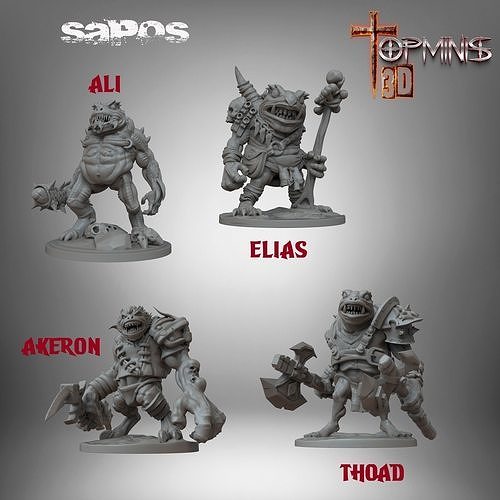 TOAD MEN 3D model 3D printable | CGTrader