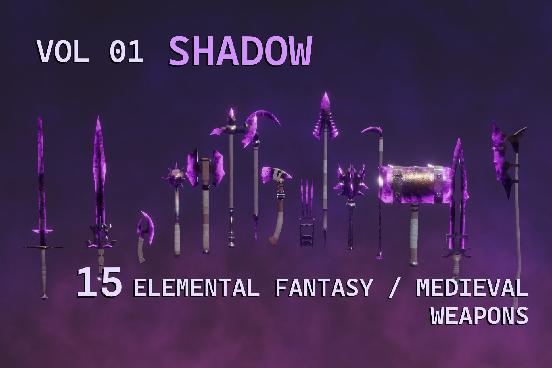 3D model 15 Shadow - cursed weapons - medieval - fantasy - magic - VOL ...