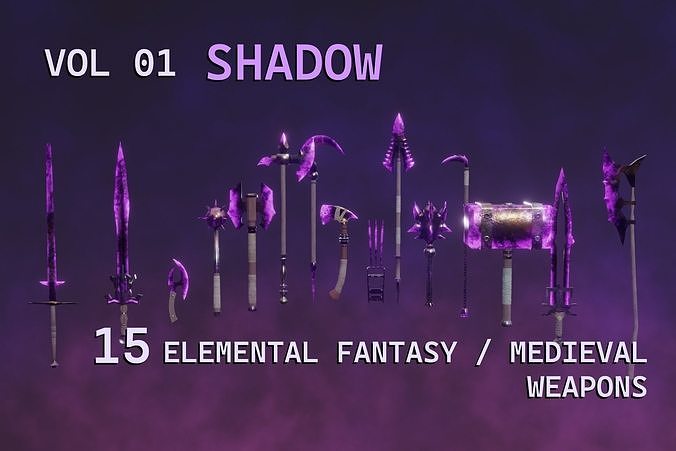 3D model 15 Shadow - cursed weapons - medieval - fantasy - magic - VOL ...