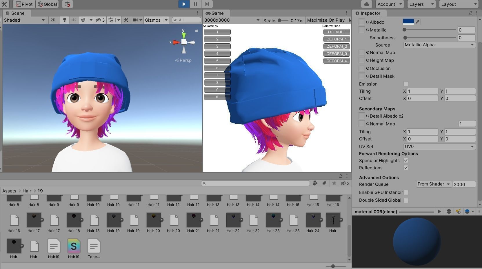 3D model Hair with Hat 3D Model Zepeto Unity Prefab FBX 019 VR / AR ...